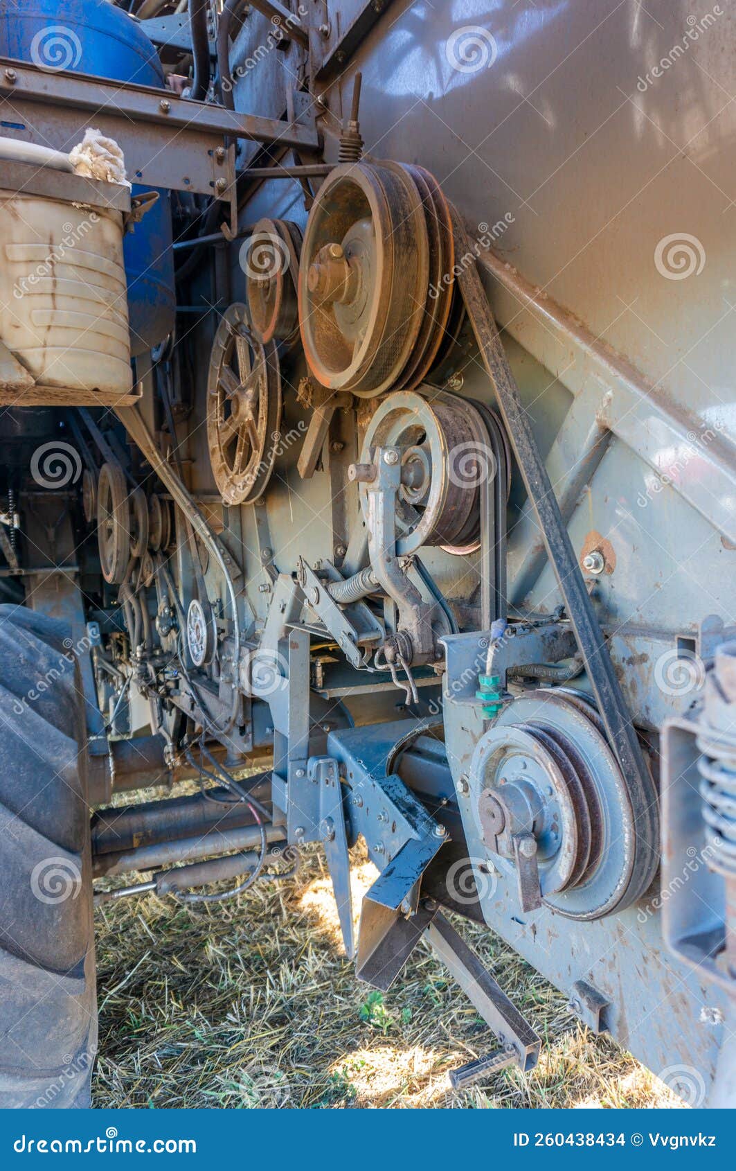 The Flying Mechanism of the Agricultural Combine Stock Photo - Image of ...