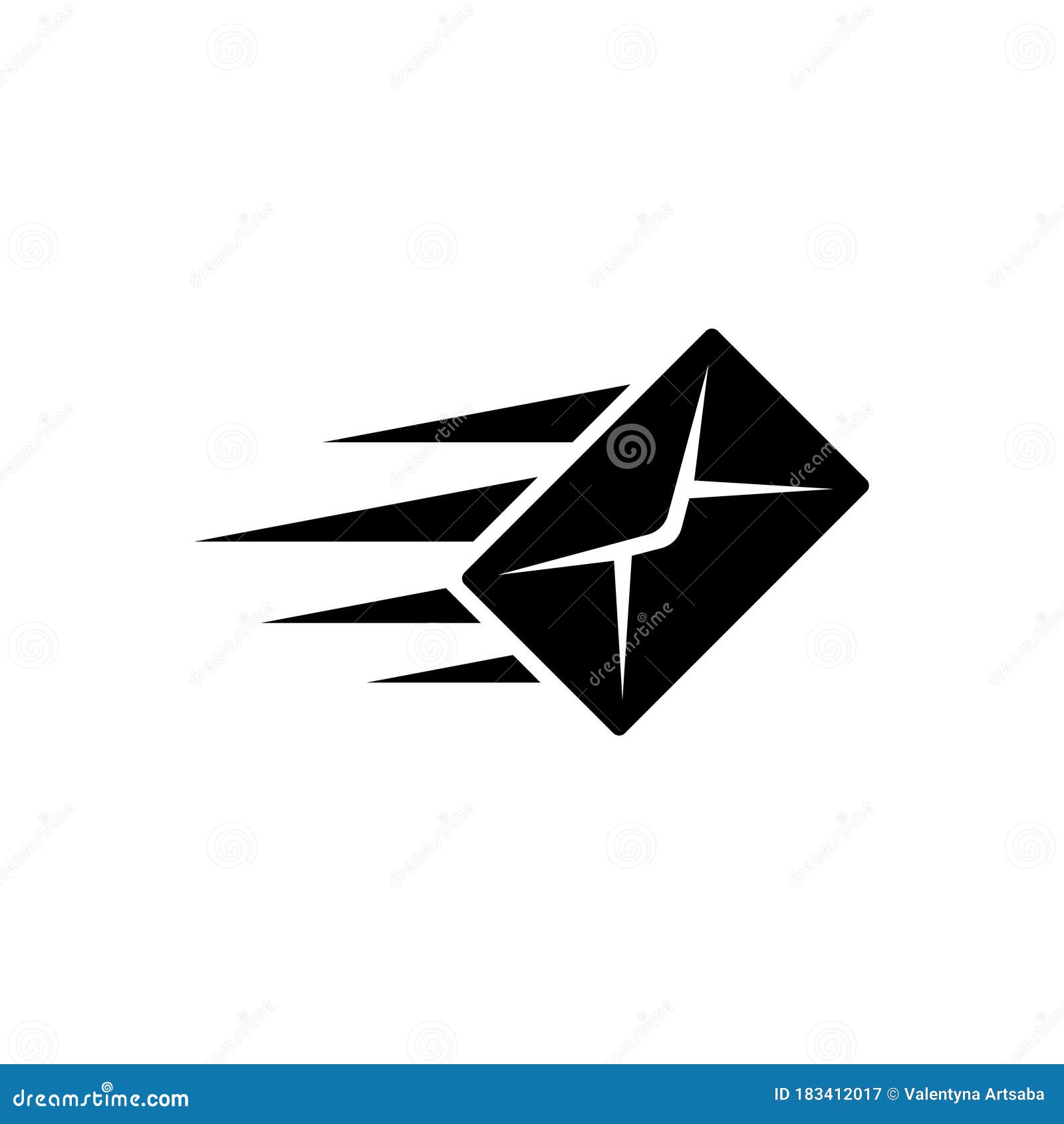 Flying Message, Fast Envelope Mail, Email Sms Flat Vector Icon Stock ...