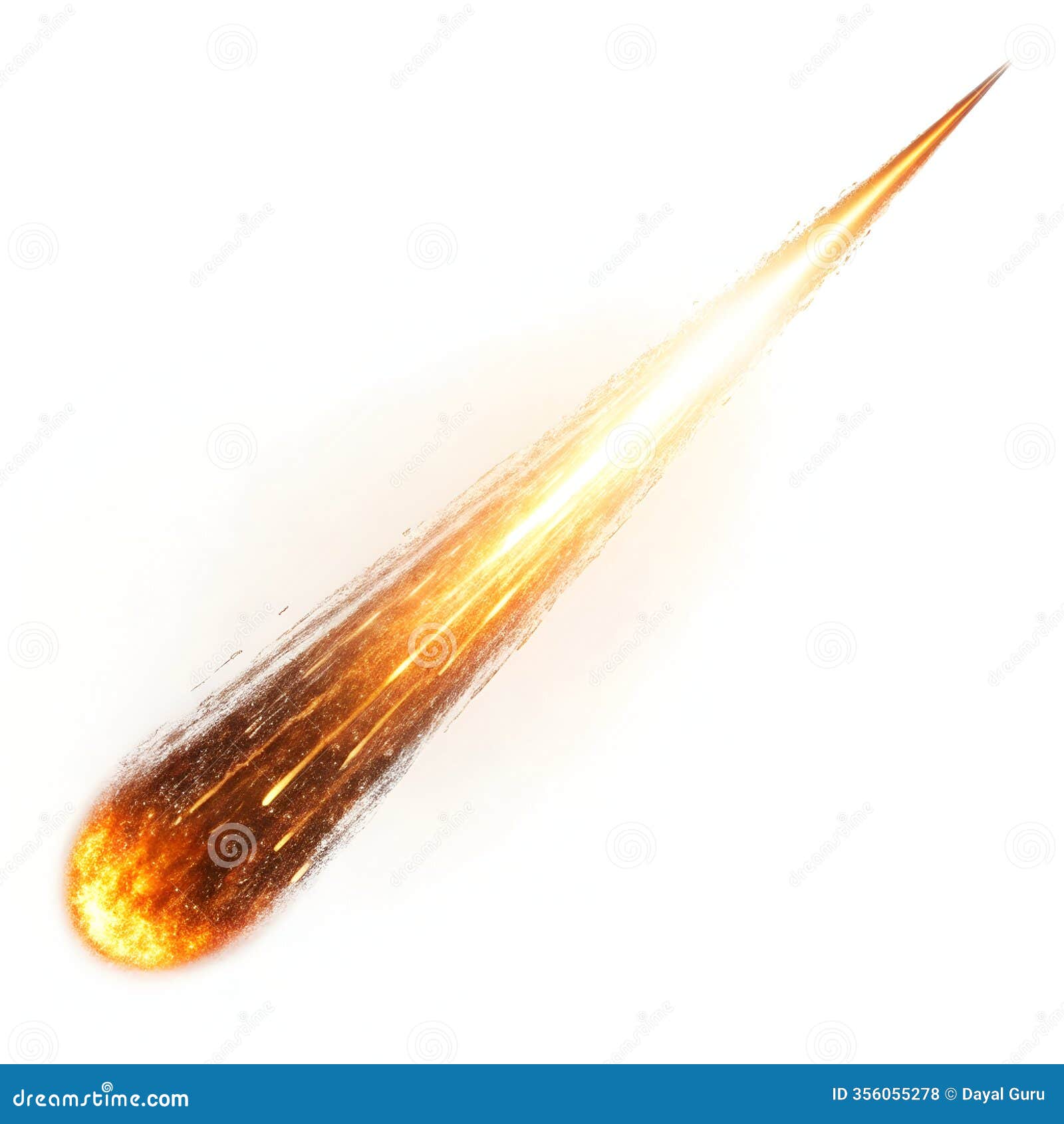 Flying Meteor Isolated on White Background Stock Illustration ...