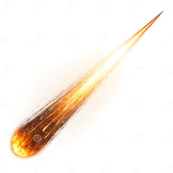 Flying Meteor Isolated on White Background Stock Illustration ...
