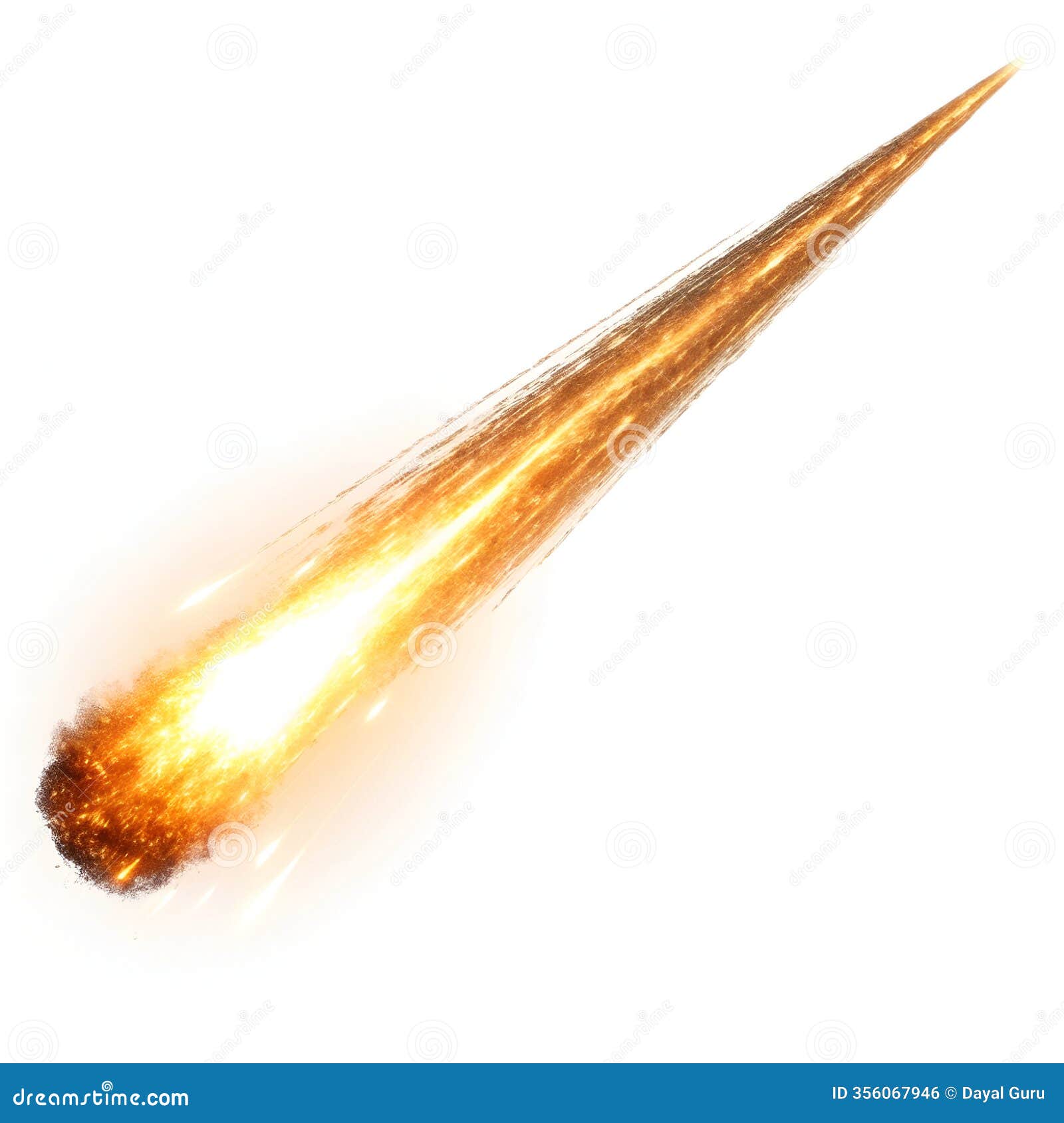 Flying Meteor Isolated on White Background Stock Illustration ...