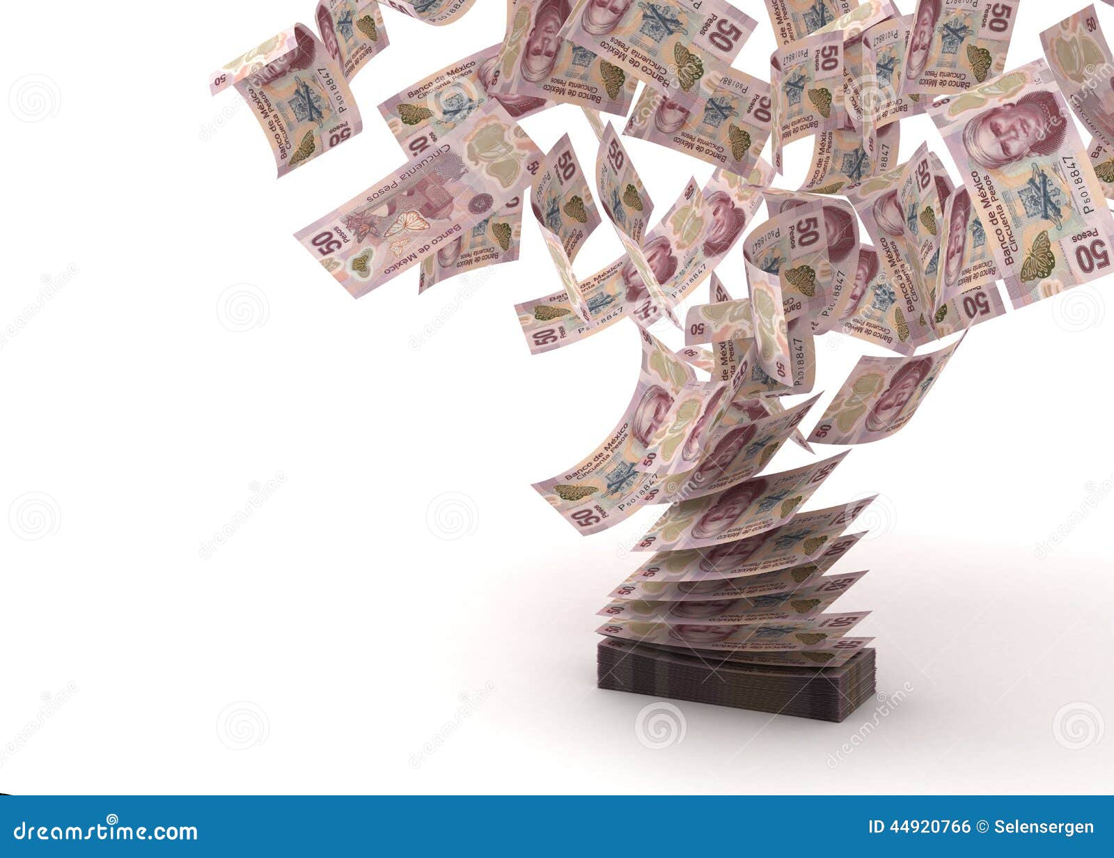 Flying Mexican Pesos stock illustration. Illustration of savings - 44920766