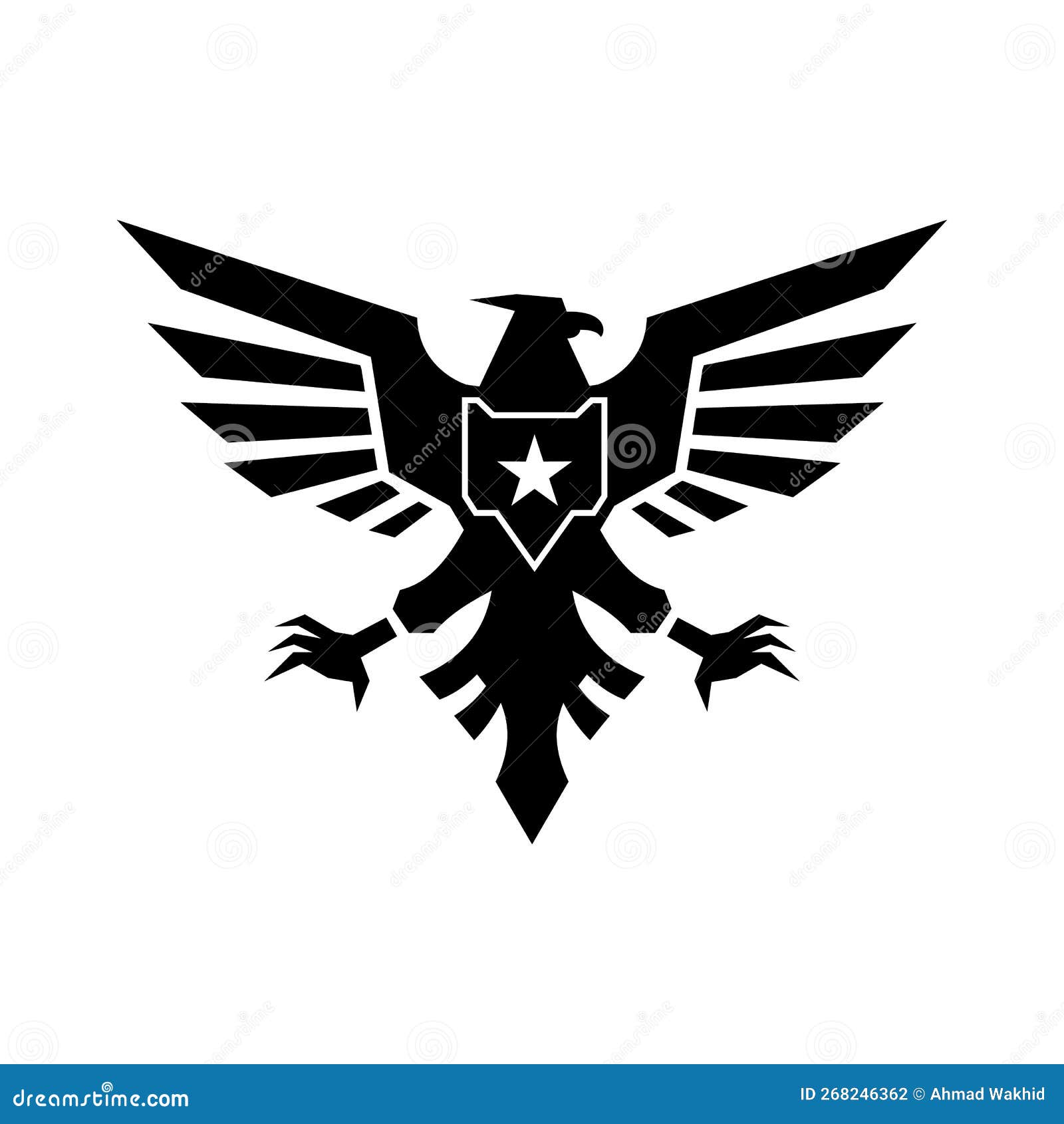 Flying Military Eagle Logo Design Stock Vector - Illustration of army, logo: 268246362