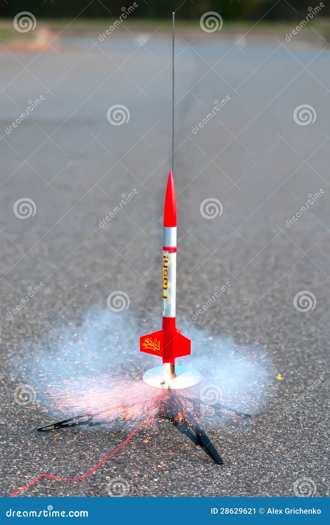 Flying model rocket stock image. Image of childrens, model - 28629621