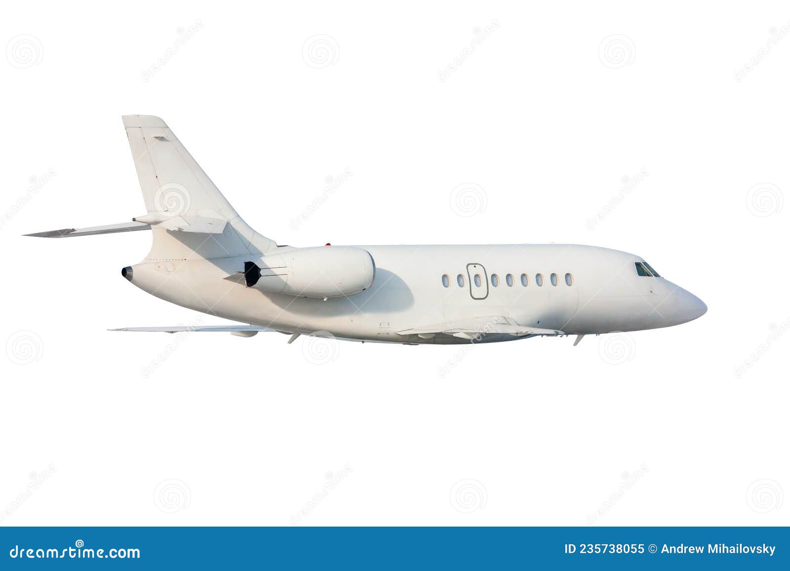 Flying Modern Cargo Aircraft With Landing Gear Isolated On A White ...