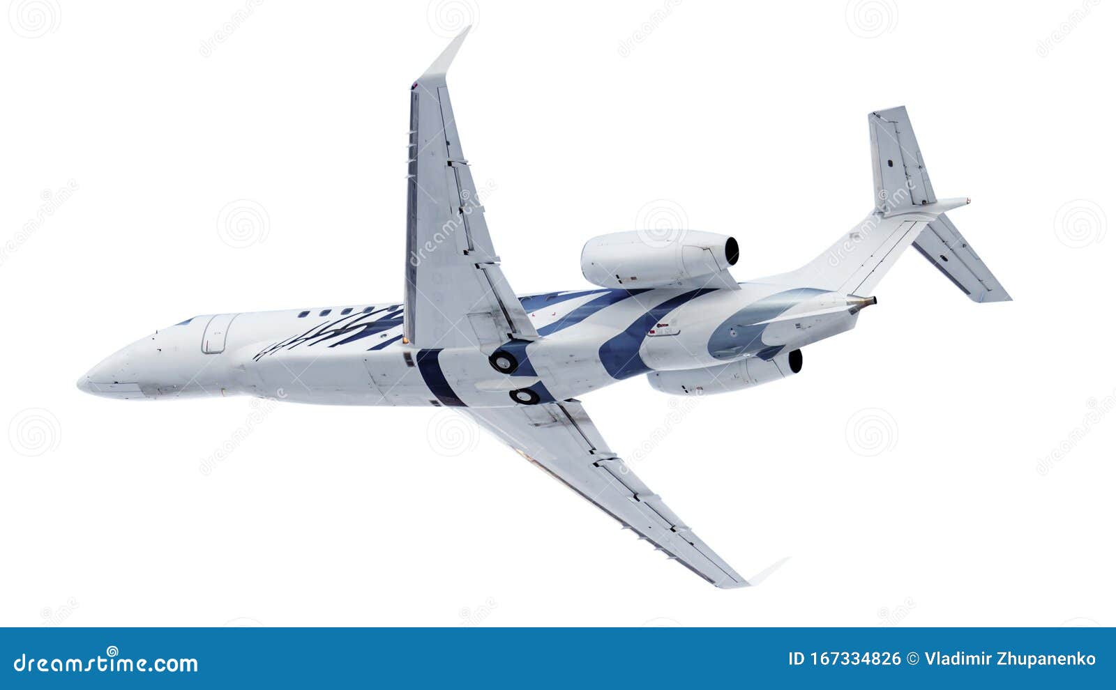 Flying Modern Cargo Aircraft With Landing Gear Isolated On A White ...