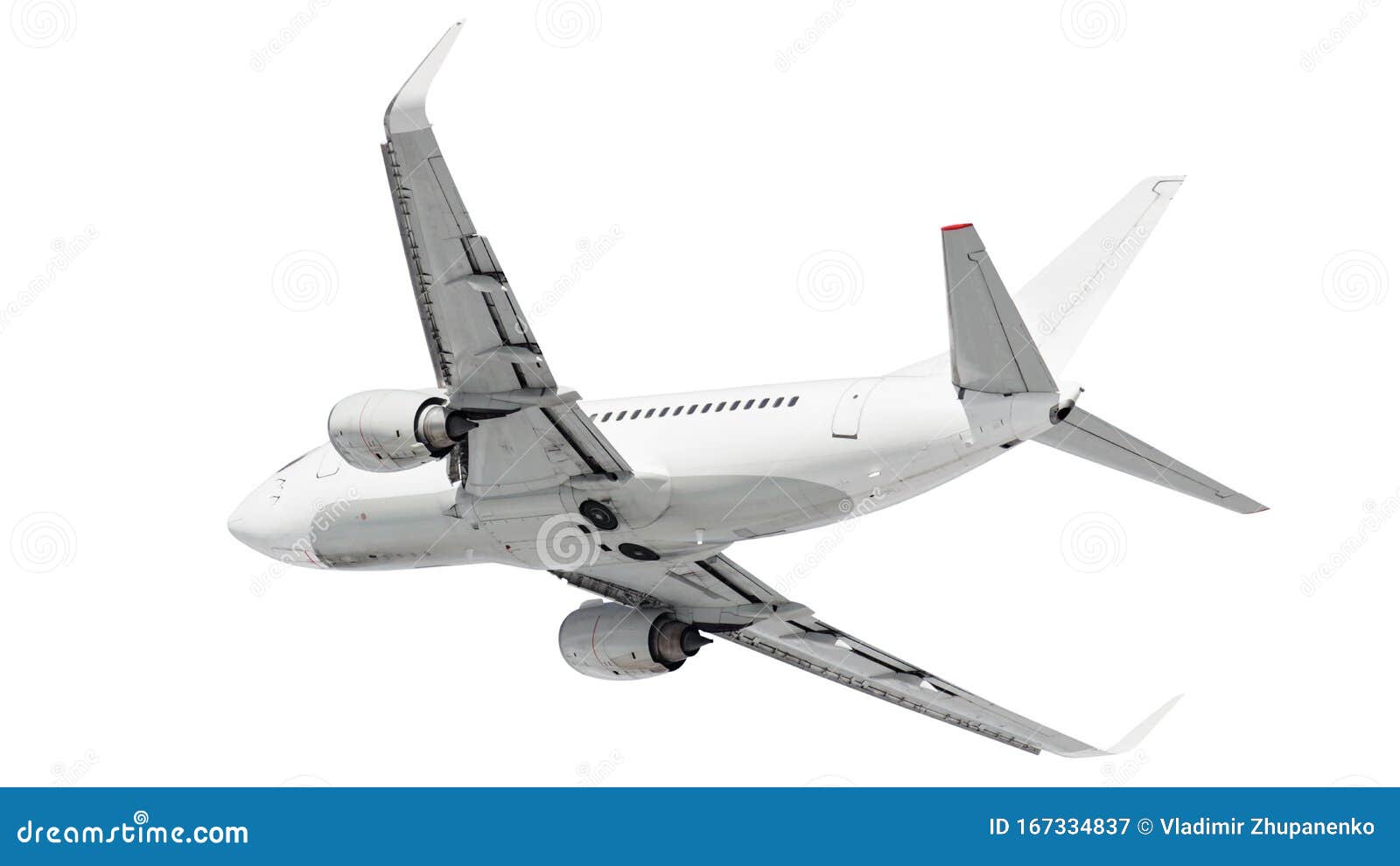 Flying Modern Cargo Aircraft With Landing Gear Isolated On A White ...