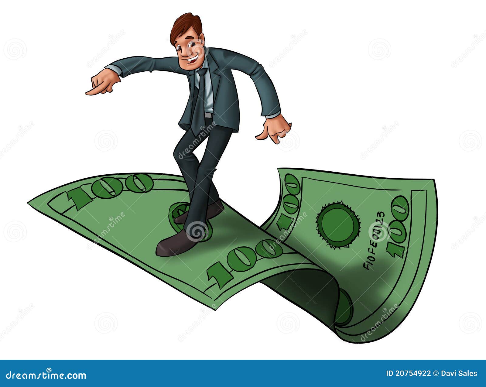 Flying with money stock illustration. Illustration of paper - 20754922