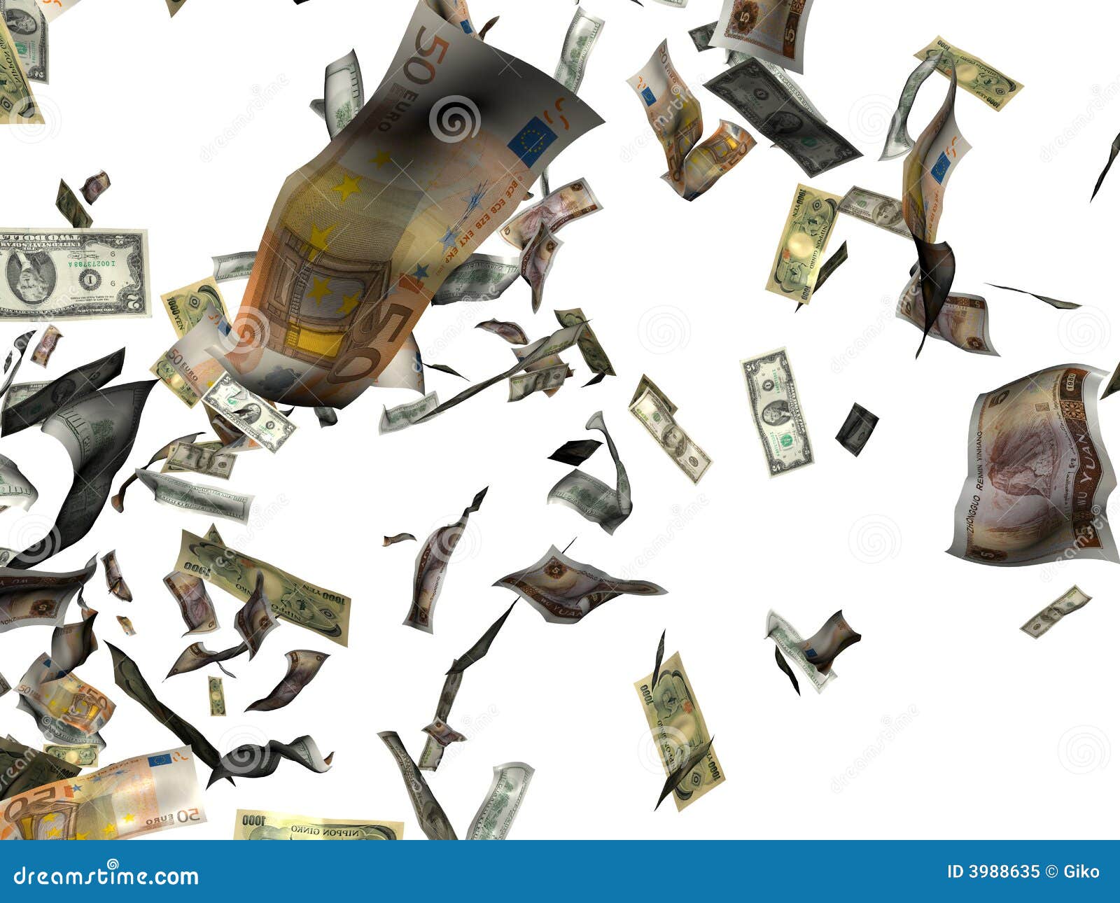 Flying Money stock illustration. Illustration of exchange - 3988635