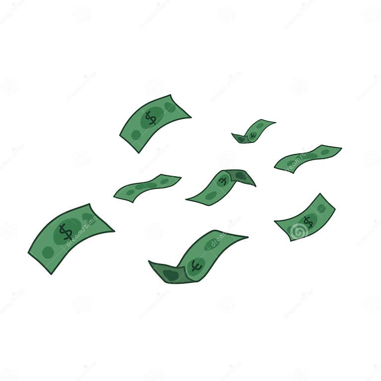 Flying Money Cliaprt Vector Stock Vector - Illustration of wealth ...