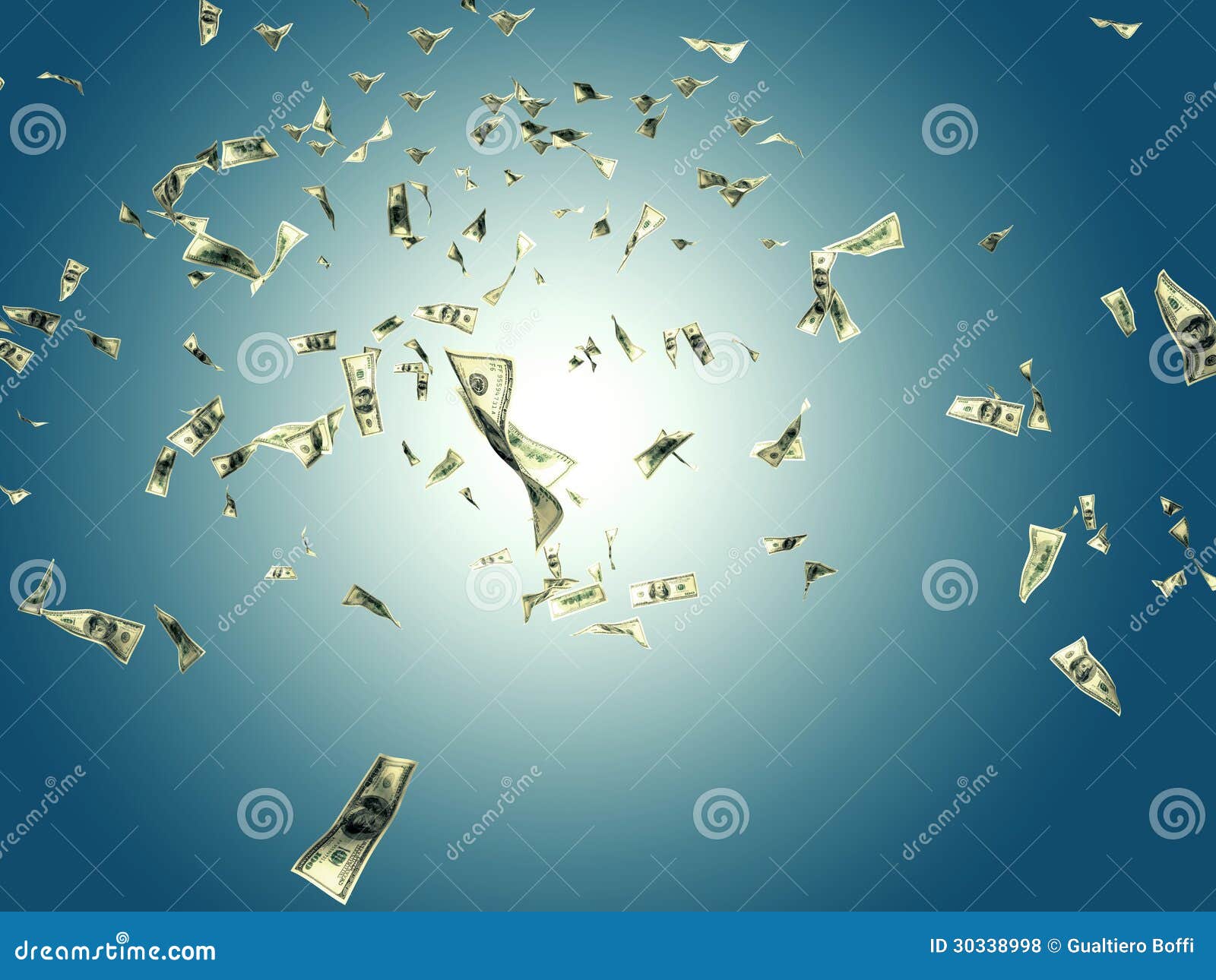 Flying money stock illustration. Illustration of concept - 30338998