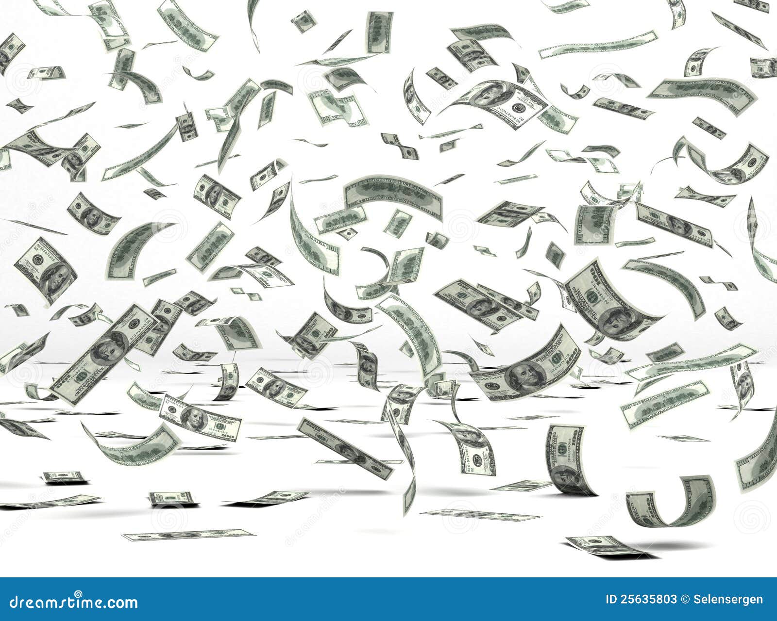 Flying Money (Dollar) stock illustration. Illustration of flow - 25635803