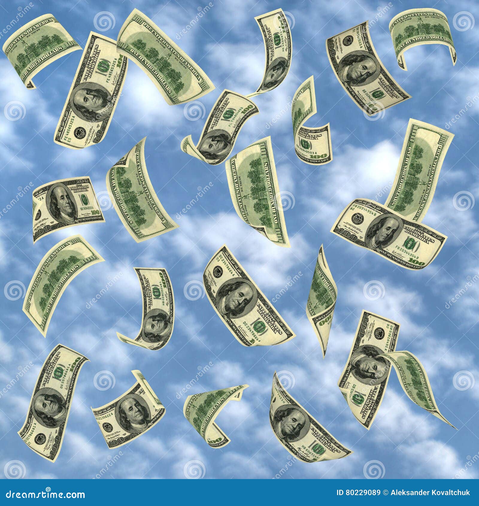 Flying money stock illustration. Illustration of pennies - 80229089