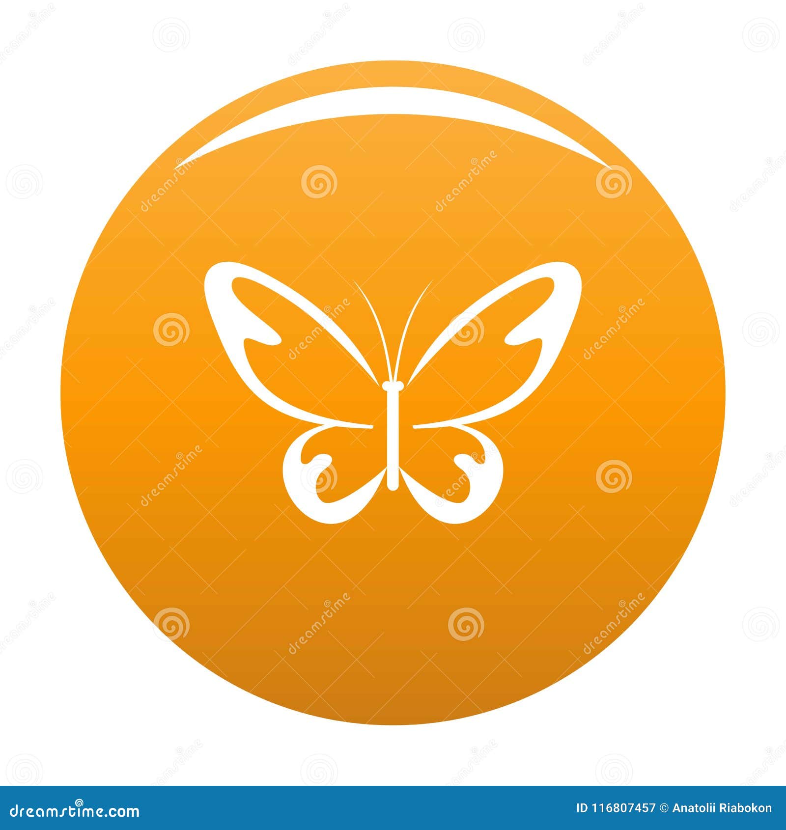 Flying Moth Icon Vector Orange Stock Vector - Illustration of light ...