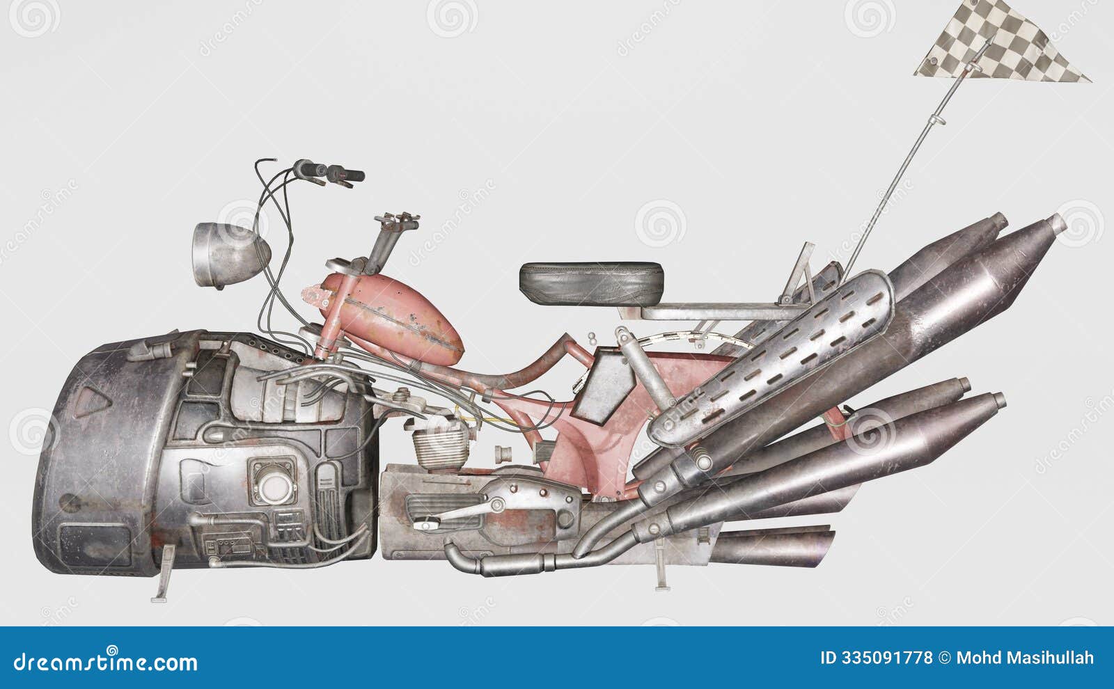 Flying motorcycle with jet stock photo. Image of aircraft - 335091778