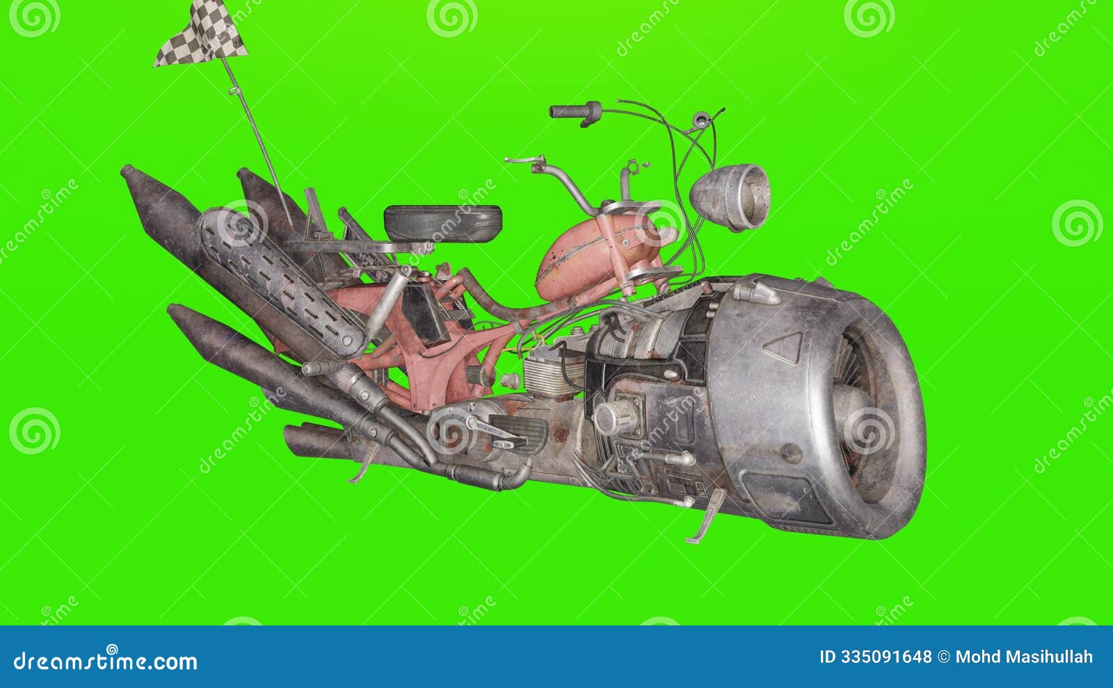 Flying motorcycle with jet stock photo. Image of cartoon - 335091648
