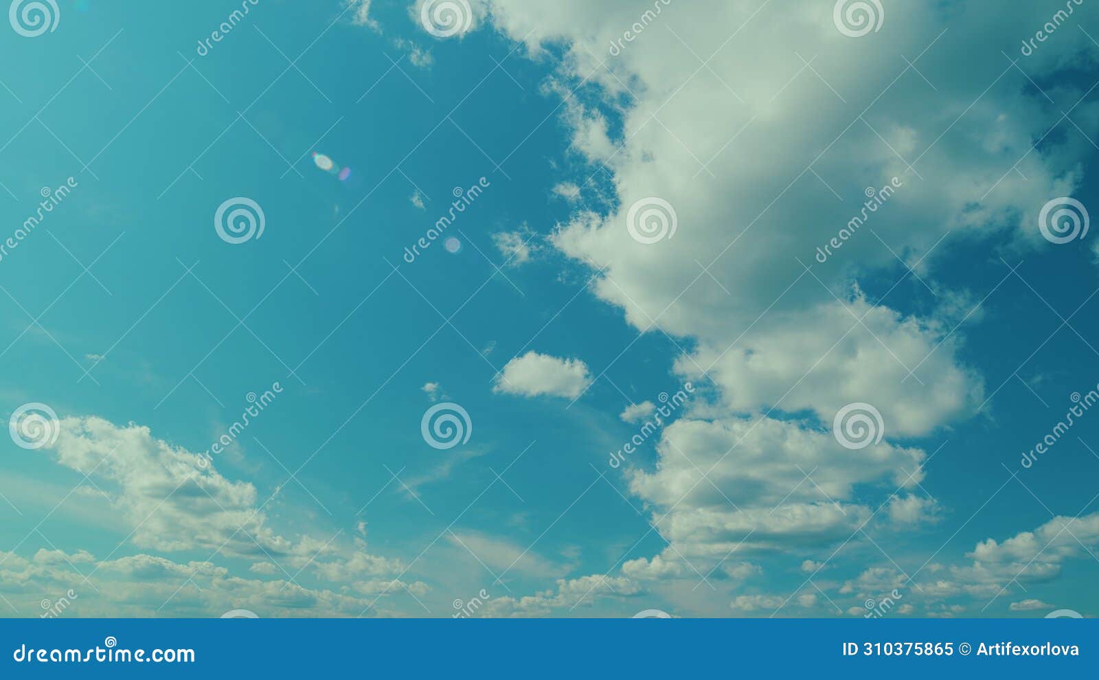 Flying Moving White Clouds In A Blue Sky. Blue Sky Background With Many ...