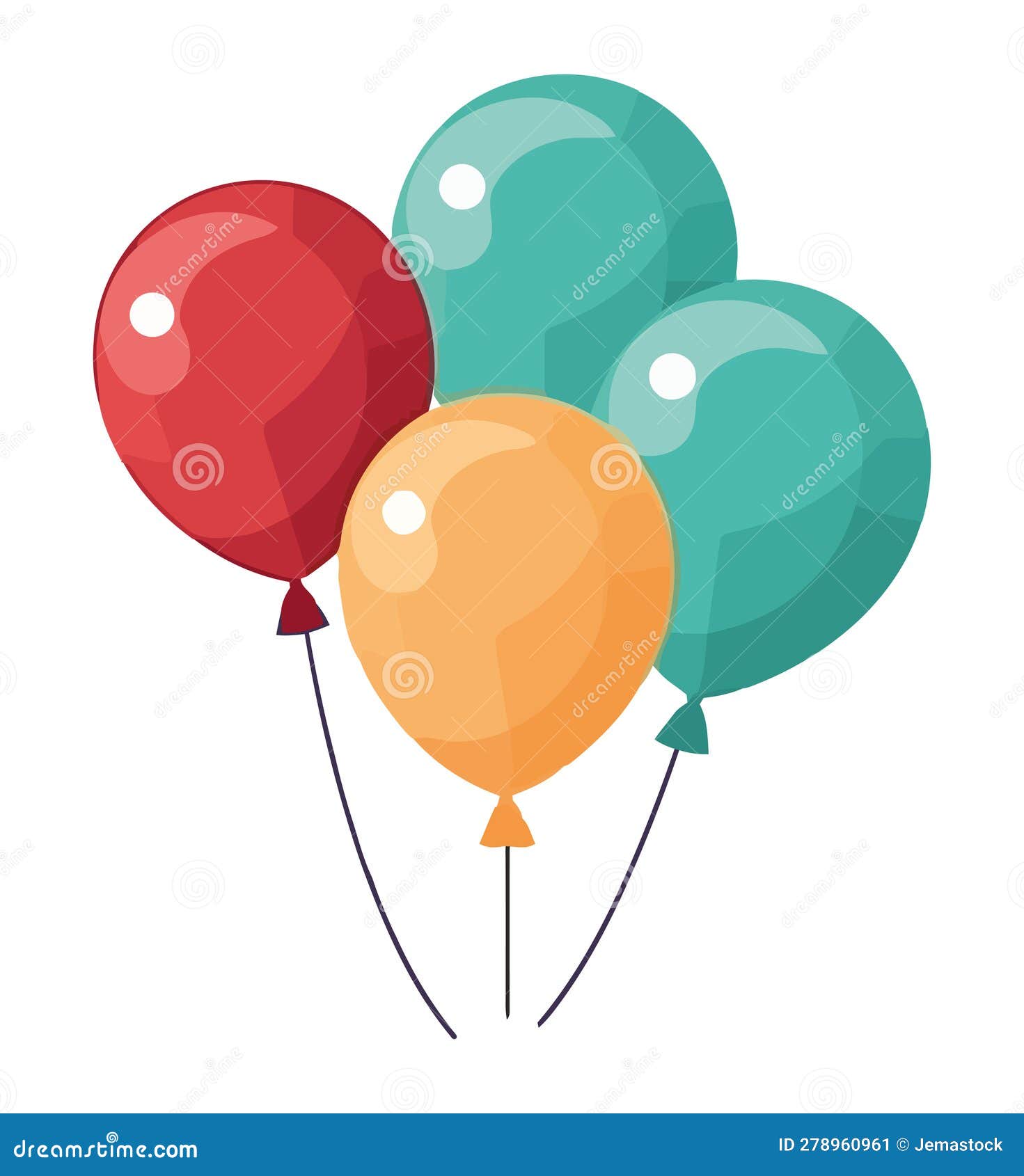 Flying Multi Colored Balloons Bring Birthday Joy Stock Vector ...