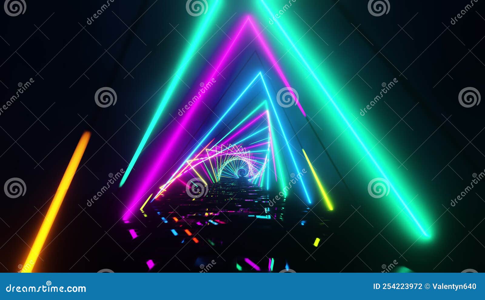 Flying through Multicolored Triangles Painted with Light. Infinitely ...