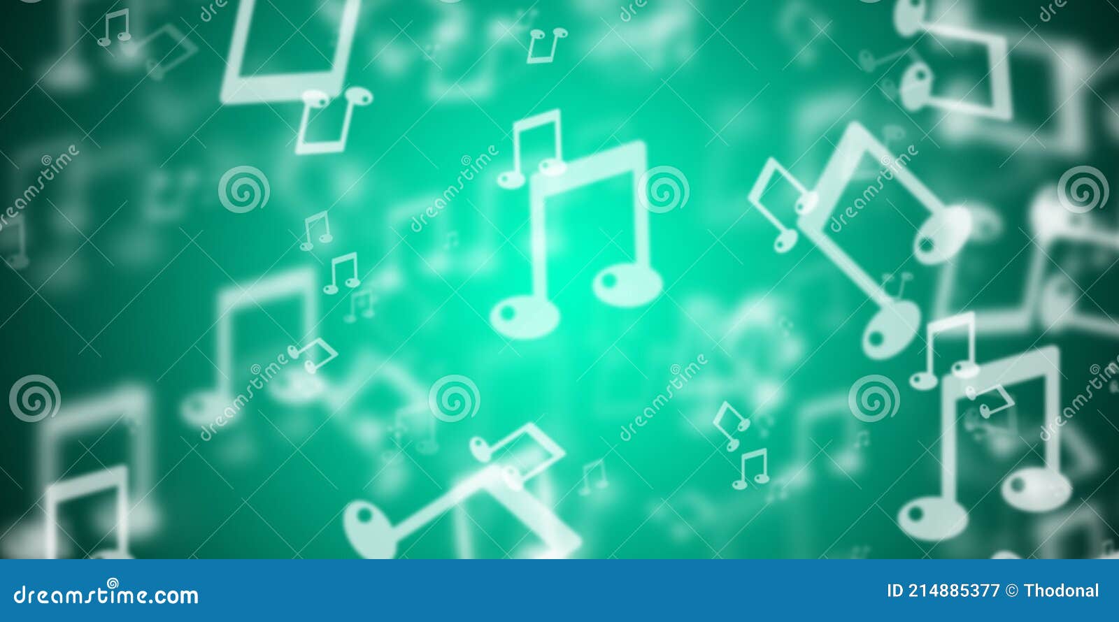 Abstract Light Green Background with Flying Music Notes Stock ...