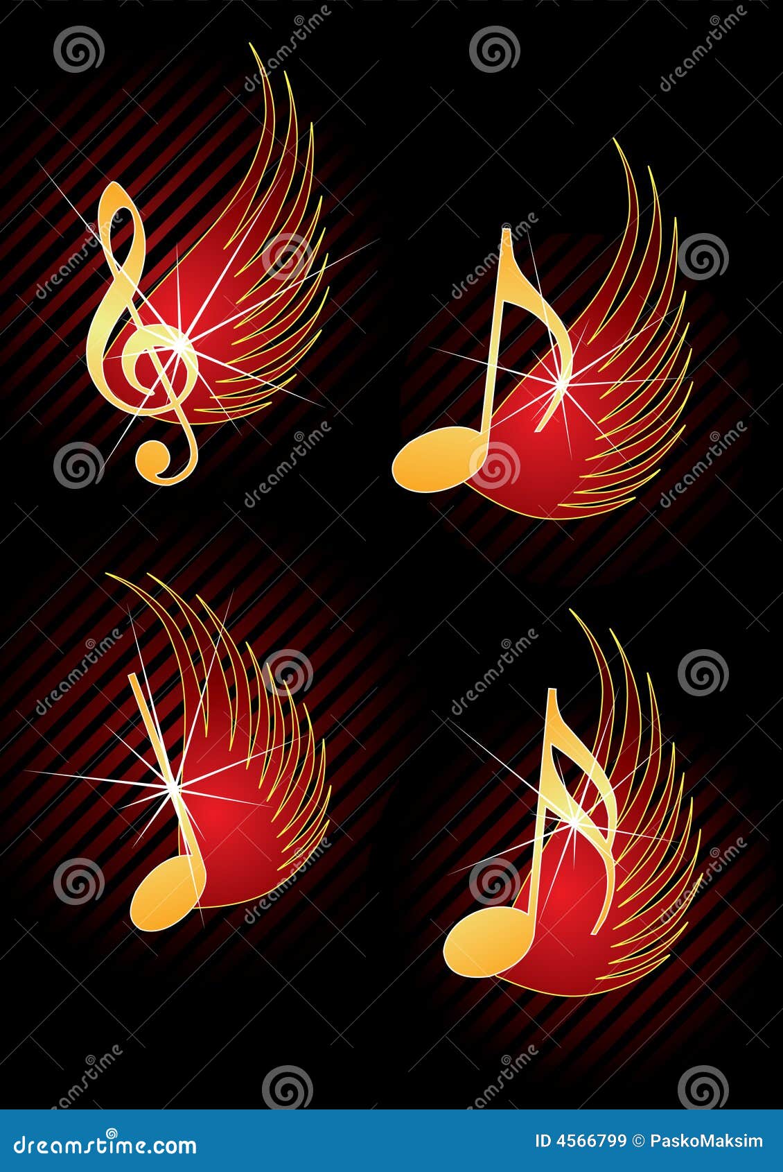 Music Notes Flying