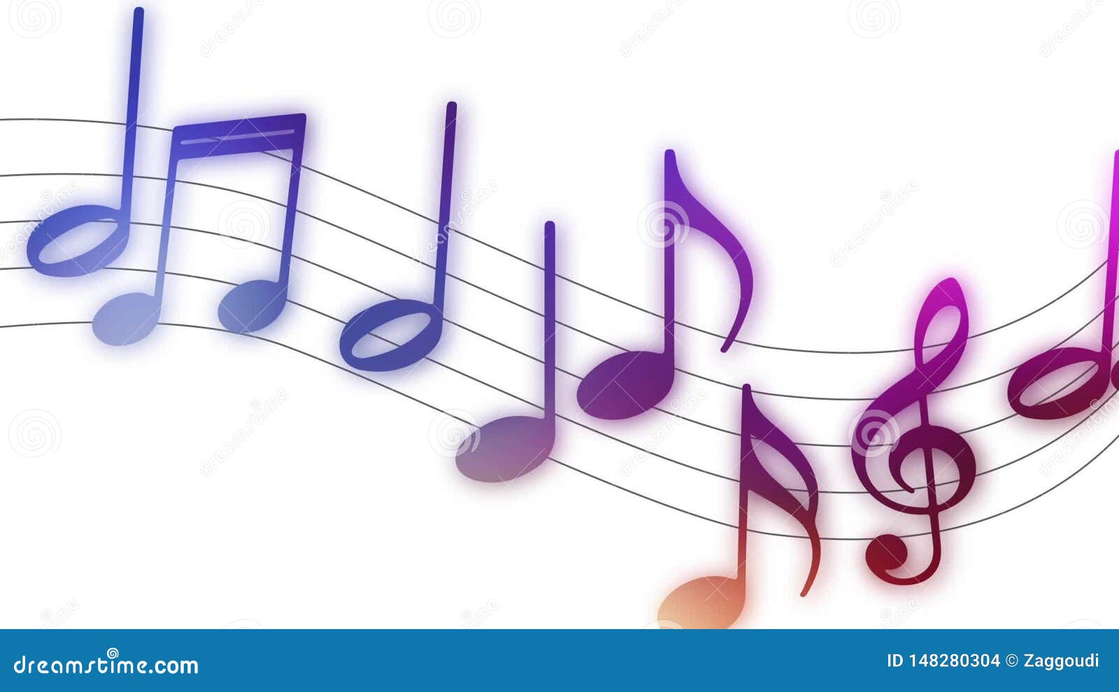 Flying Musical Notes on White Background Stock Footage - Video of ...