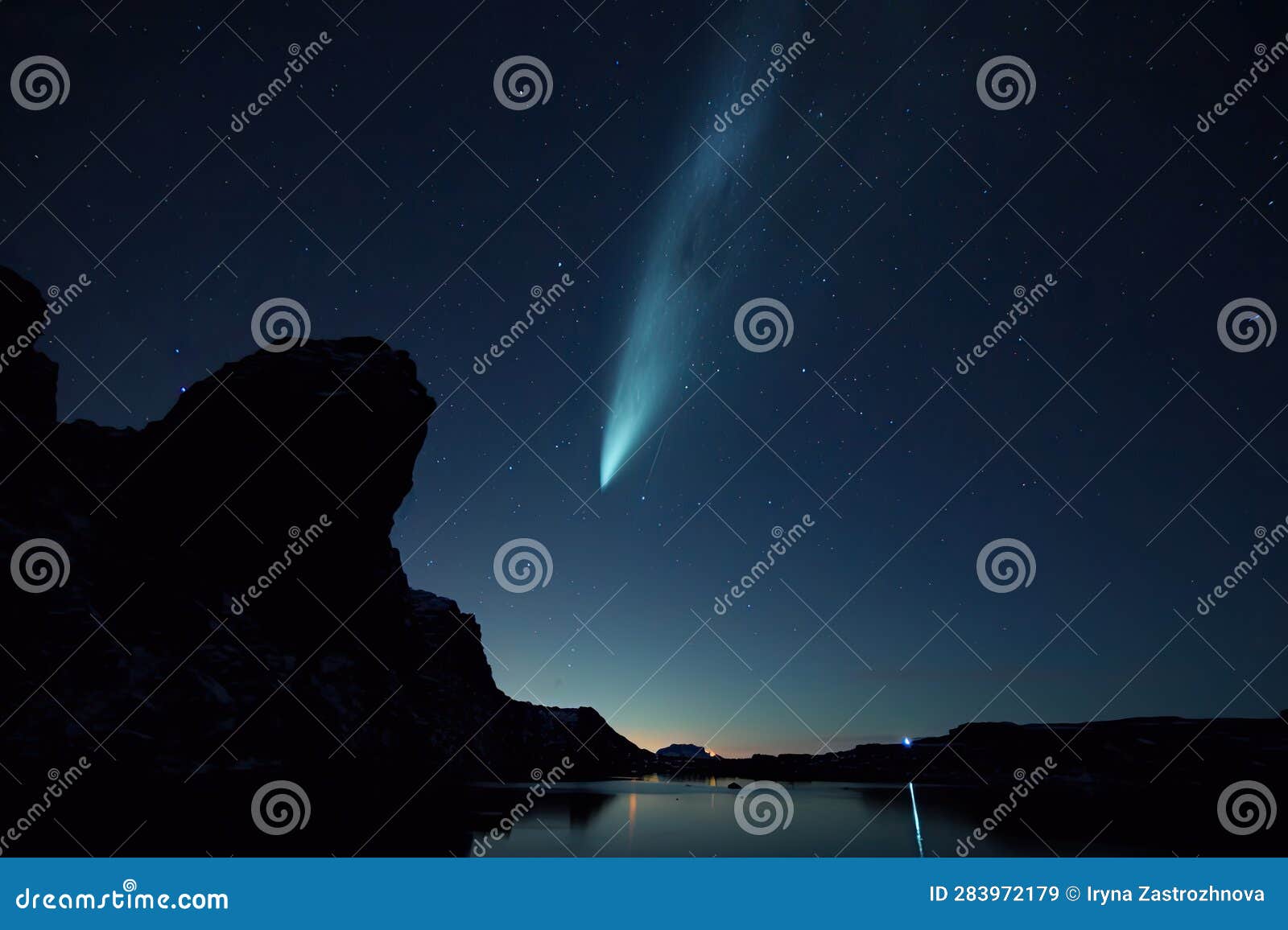 Neowise Comet In The Night Sky Vector Illustration | CartoonDealer.com #191503626