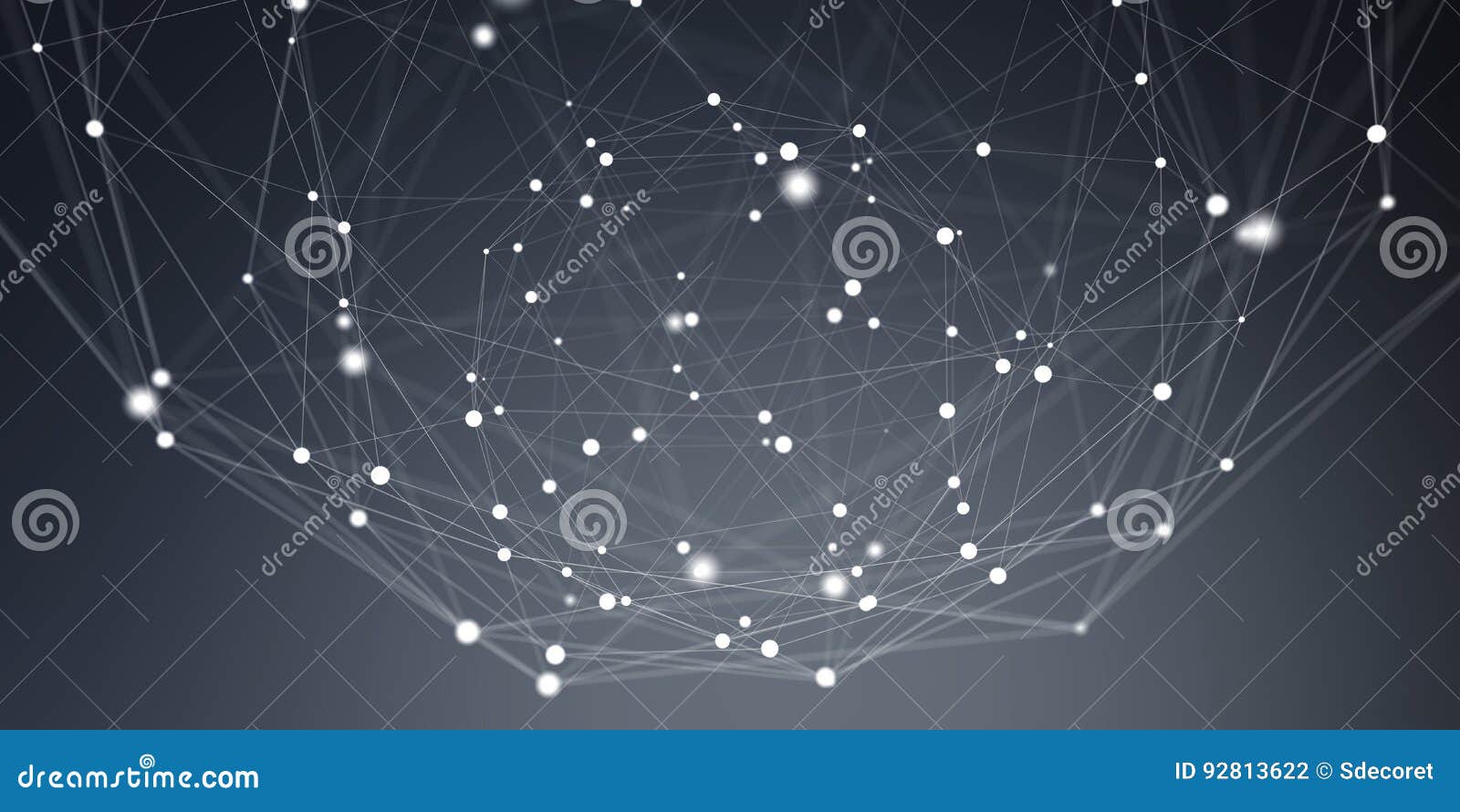 Flying Network Connection Interface 3D Rendering Stock Illustration ...