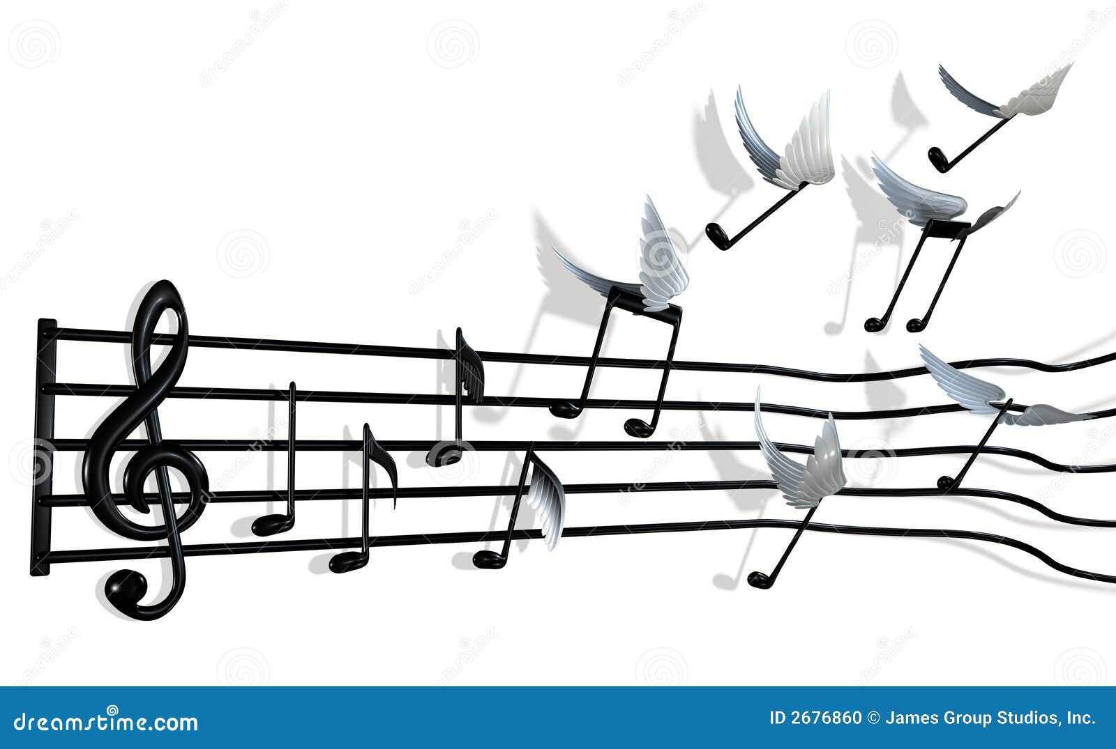 Flying Notes stock illustration. Image of music, background - 2676860