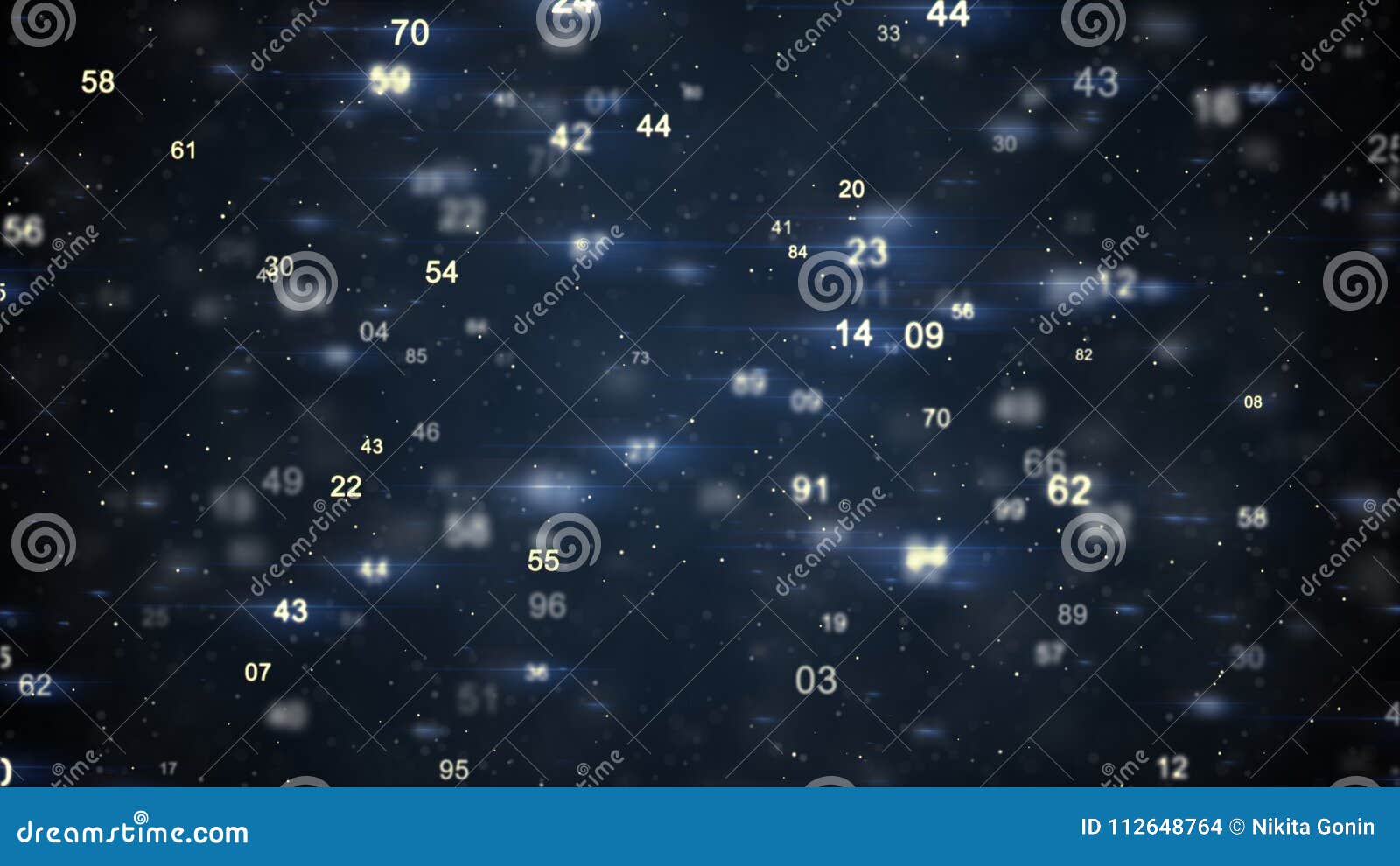 Flying Numbers Abstract Digital Technology 3D Rendering Stock ...