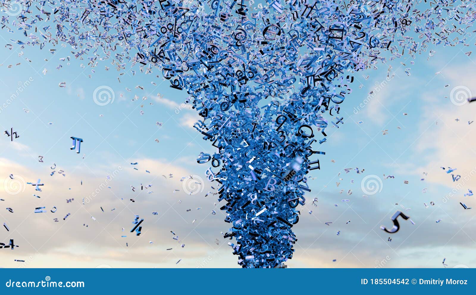 Flying Numbers and Math Symbols Stock Illustration - Illustration of ...