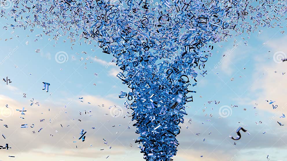 Flying Numbers and Math Symbols Stock Illustration - Illustration of ...