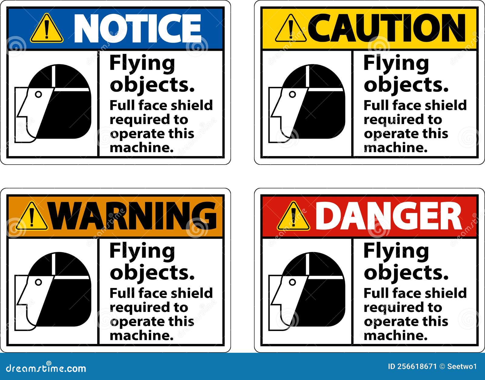 Flying Object Face Shield Required Sign on White Background Stock ...