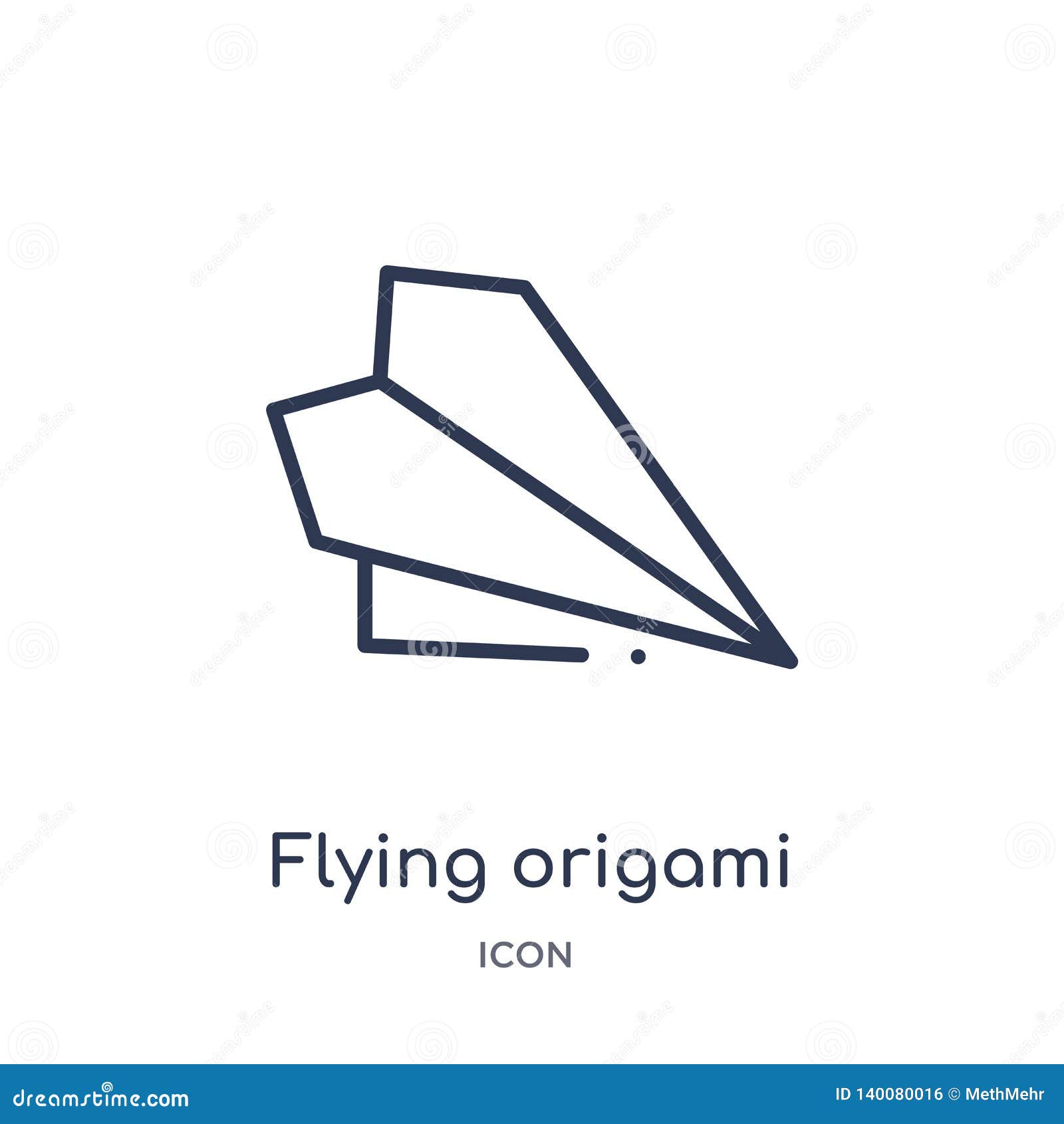Flying Origami Airplane Icon from User Interface Outline Collection ...