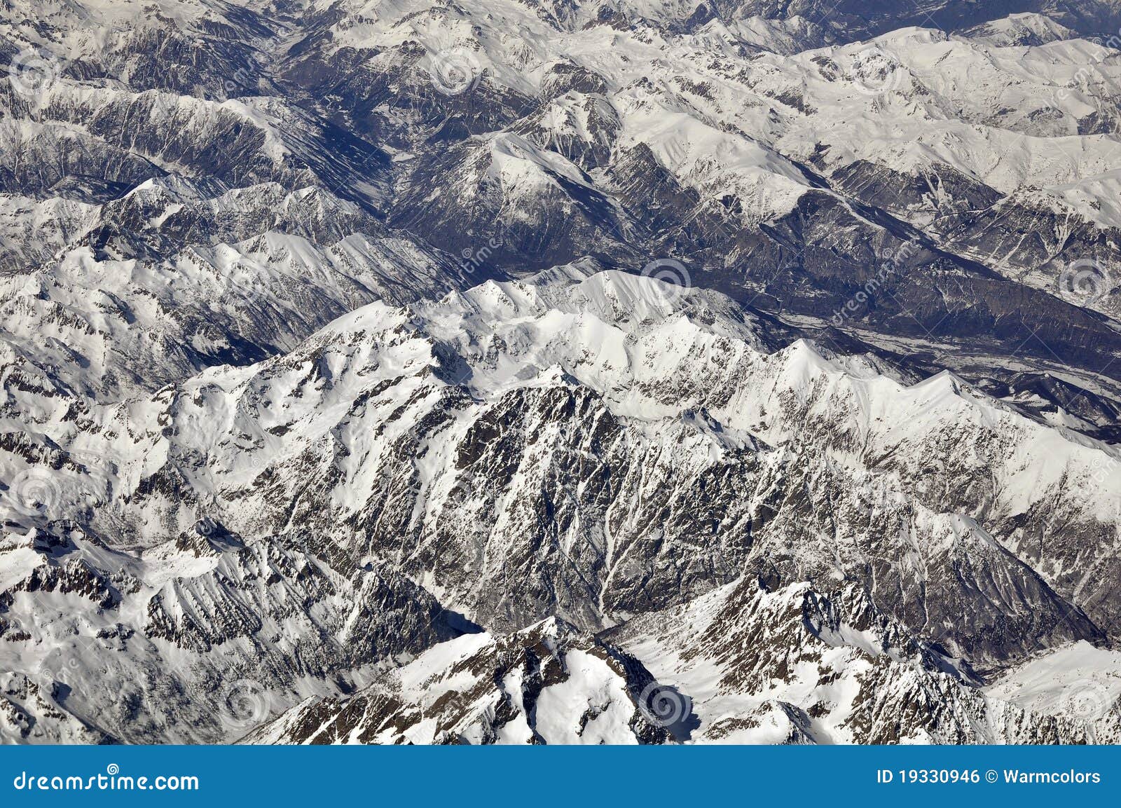 Flying over the Alps stock photo. Image of view, aeronautical - 19330946
