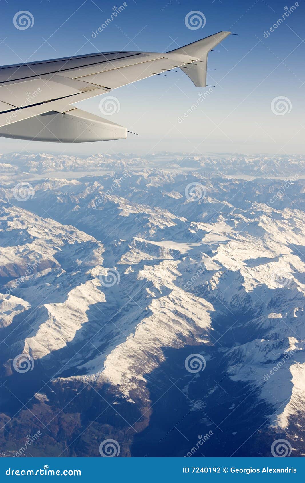 Flying Over the Alps stock photo. Image of plane, aircraft - 7240192