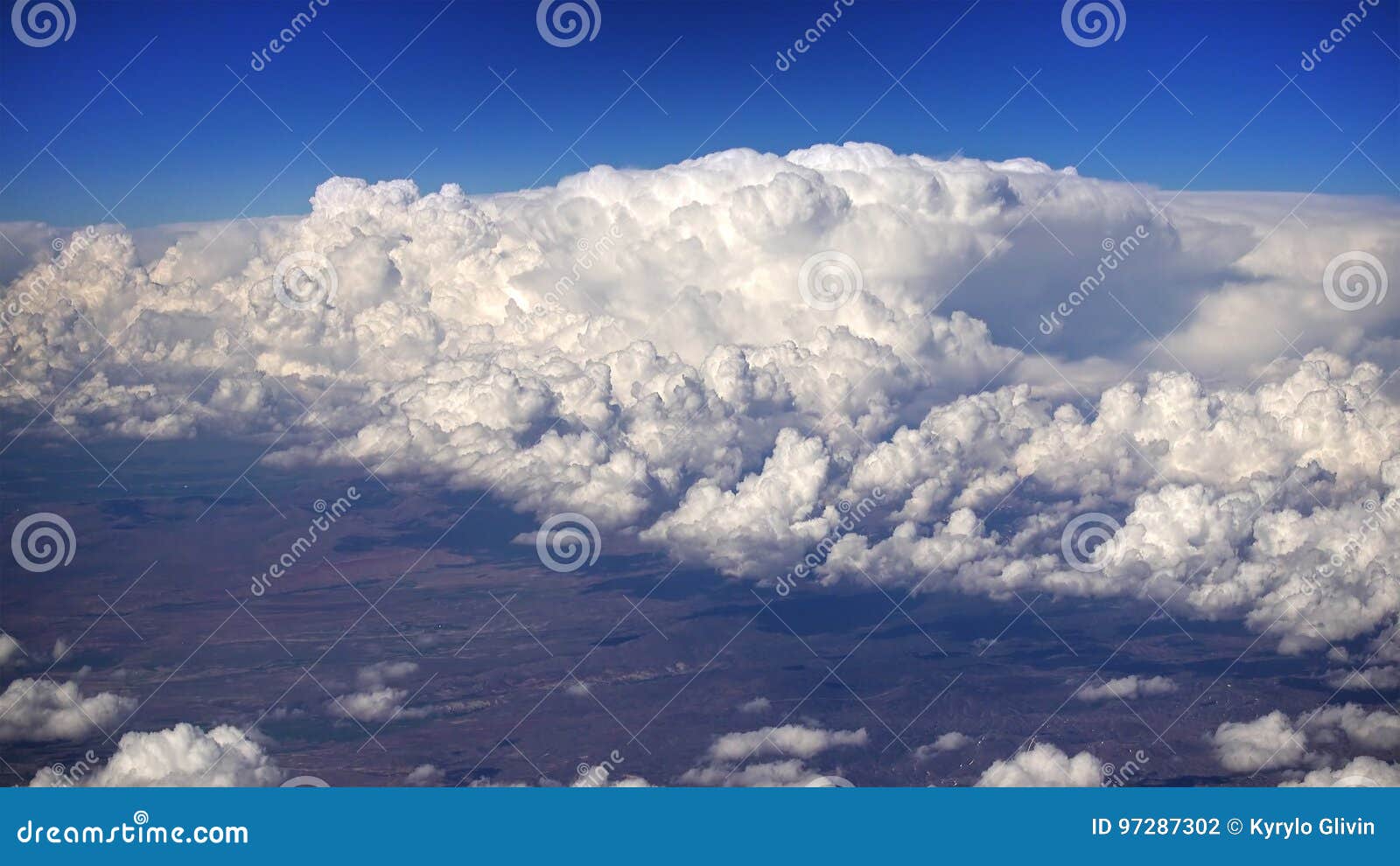 Flying Over the Clouds. Clouds and Skyline View. Stock Photo - Image of ...