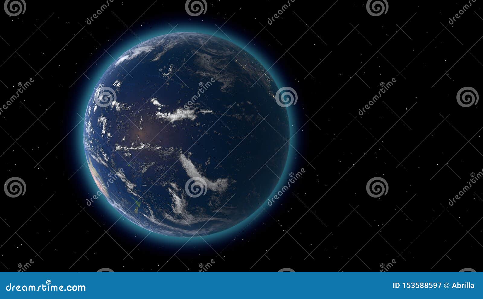 Flying Over the Earth`s Surface, 3D Rendering. Stock Illustration ...