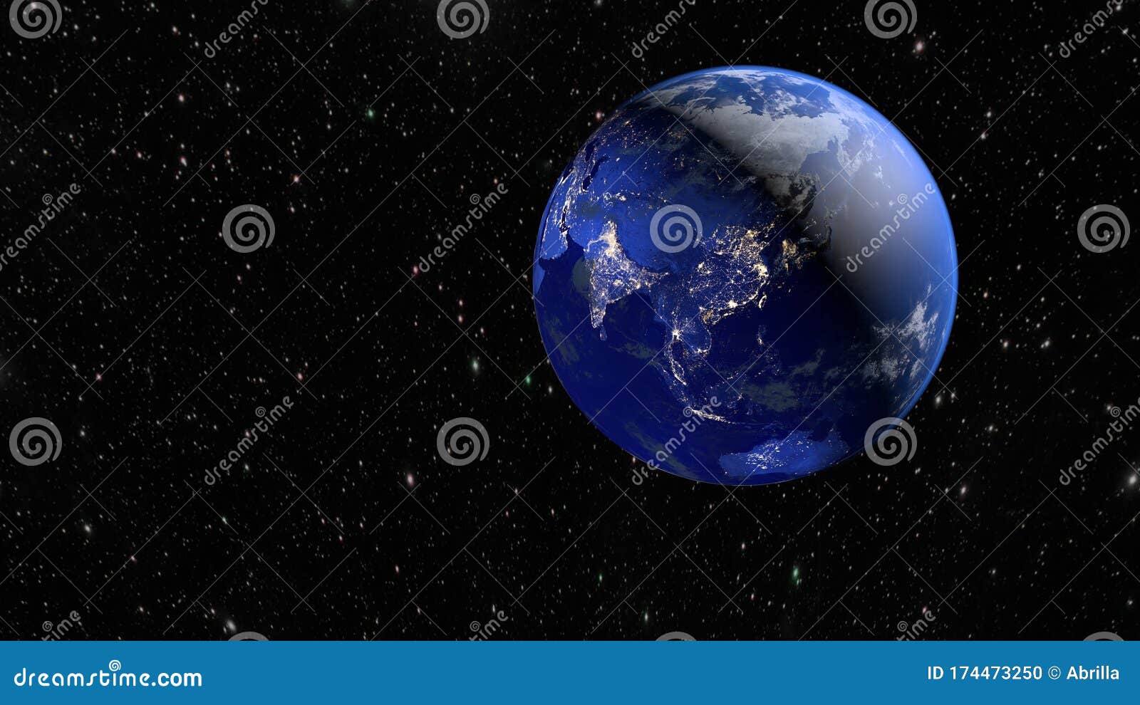 Flying Over the Earth`s Surface, 3D Rendering Stock Illustration ...