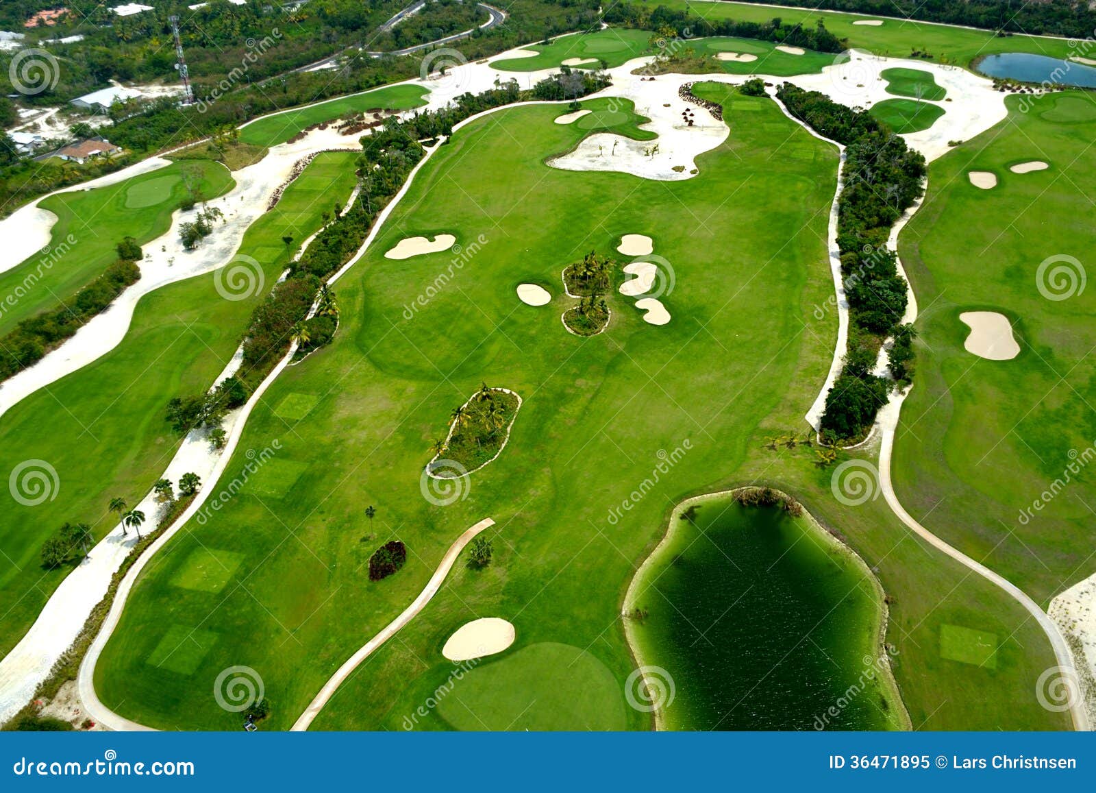 Flying over golf course stock image. Image of fairway - 36471895