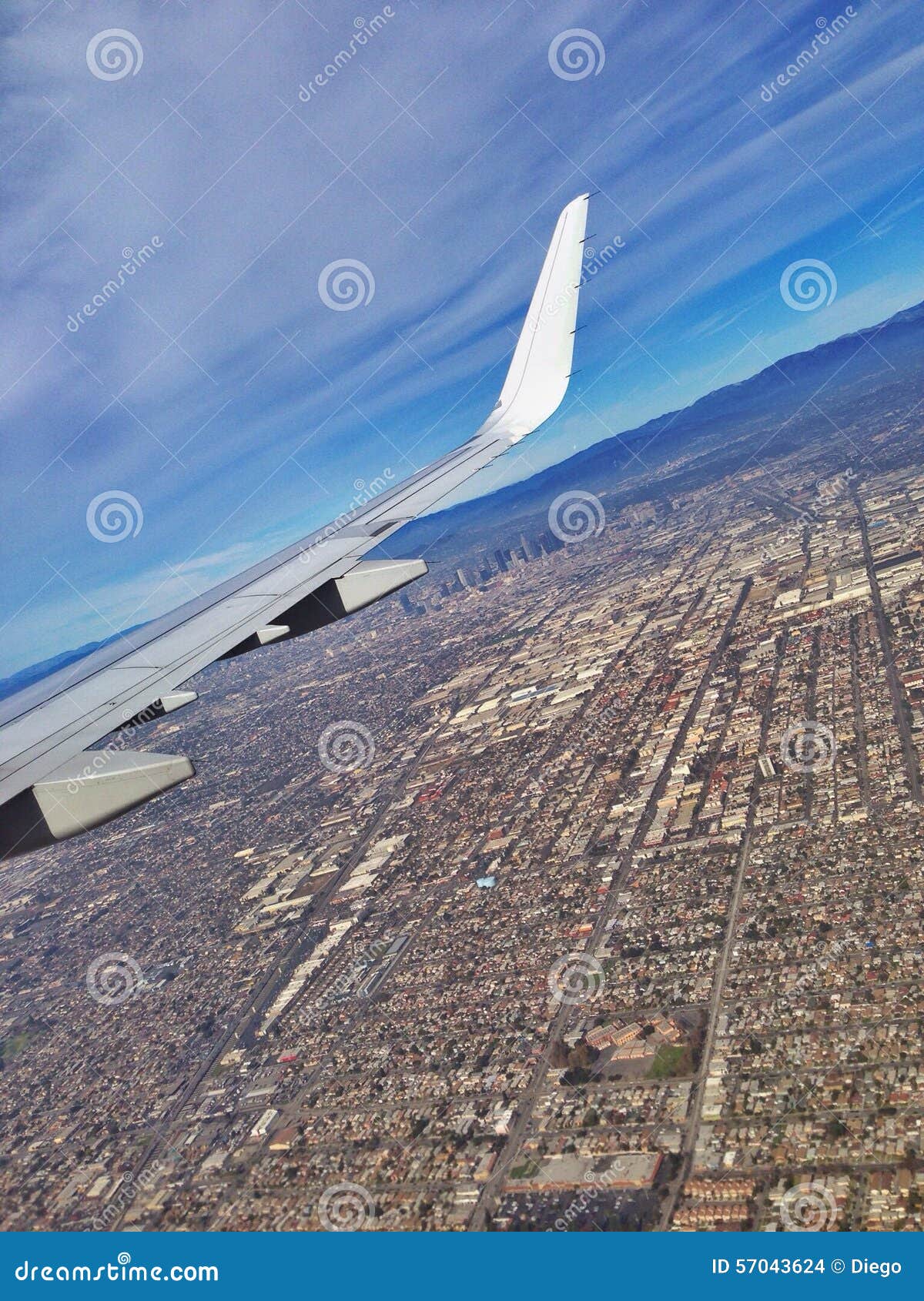 Flying over LA stock photo. Image of flying, angeles - 57043624