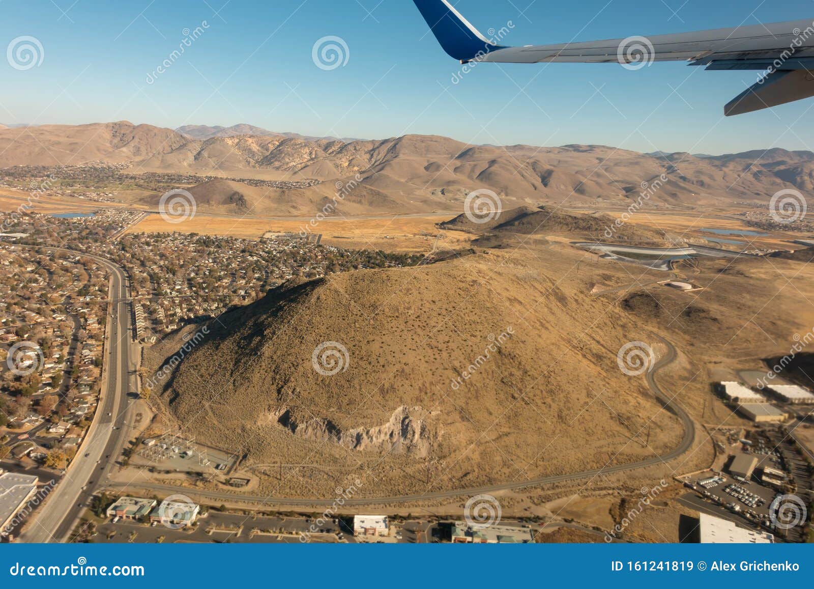 Flying Over Reno Nevada and the Rockies Stock Image - Image of rose ...
