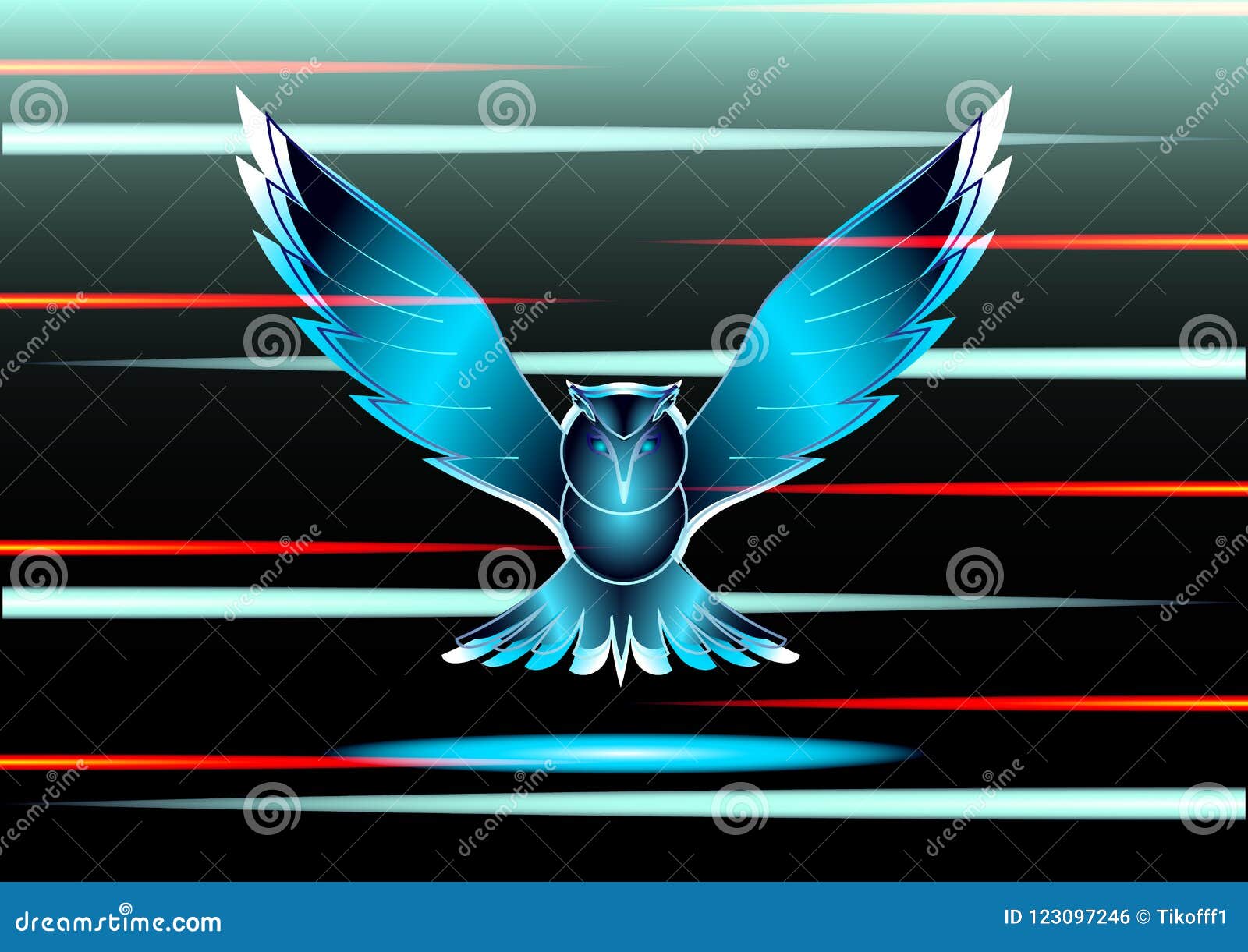 Flying Owl in Attacking Pose. Stock Vector - Illustration of white ...