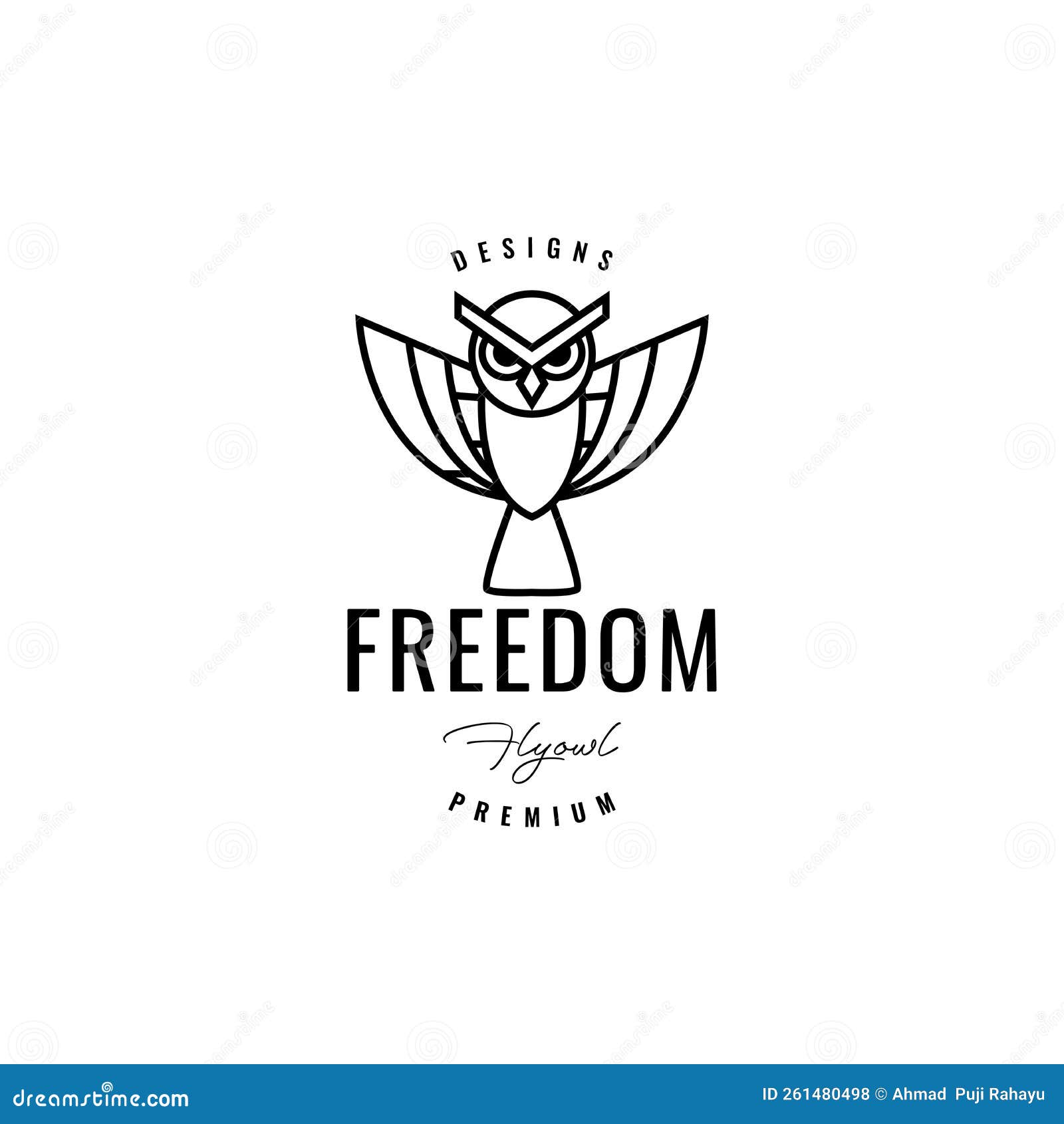 Flying Owl Geometric Lines Logo Design Stock Vector - Illustration of ...