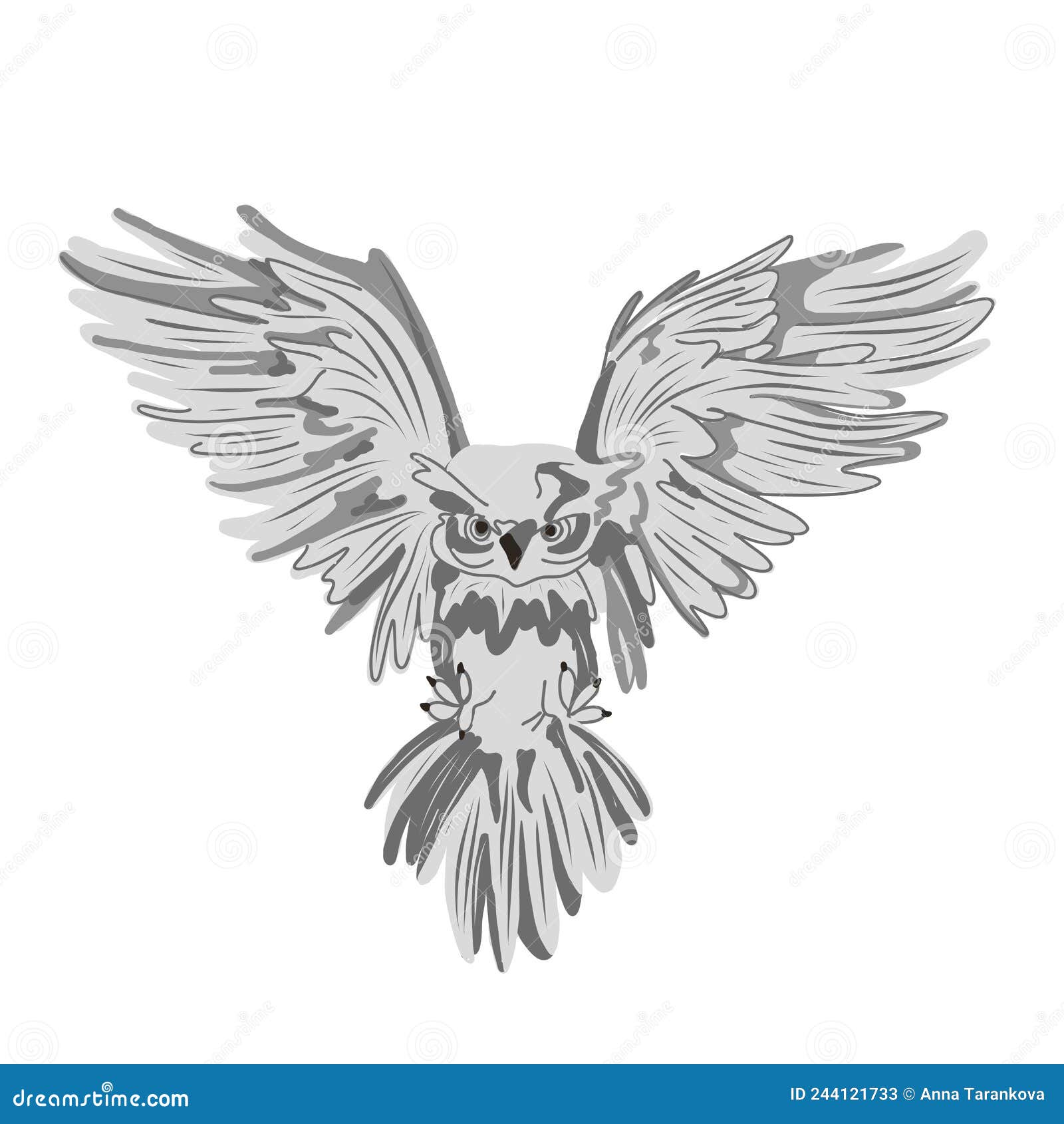Flying Owl. Magic. White Owl Stock Vector - Illustration of logo ...