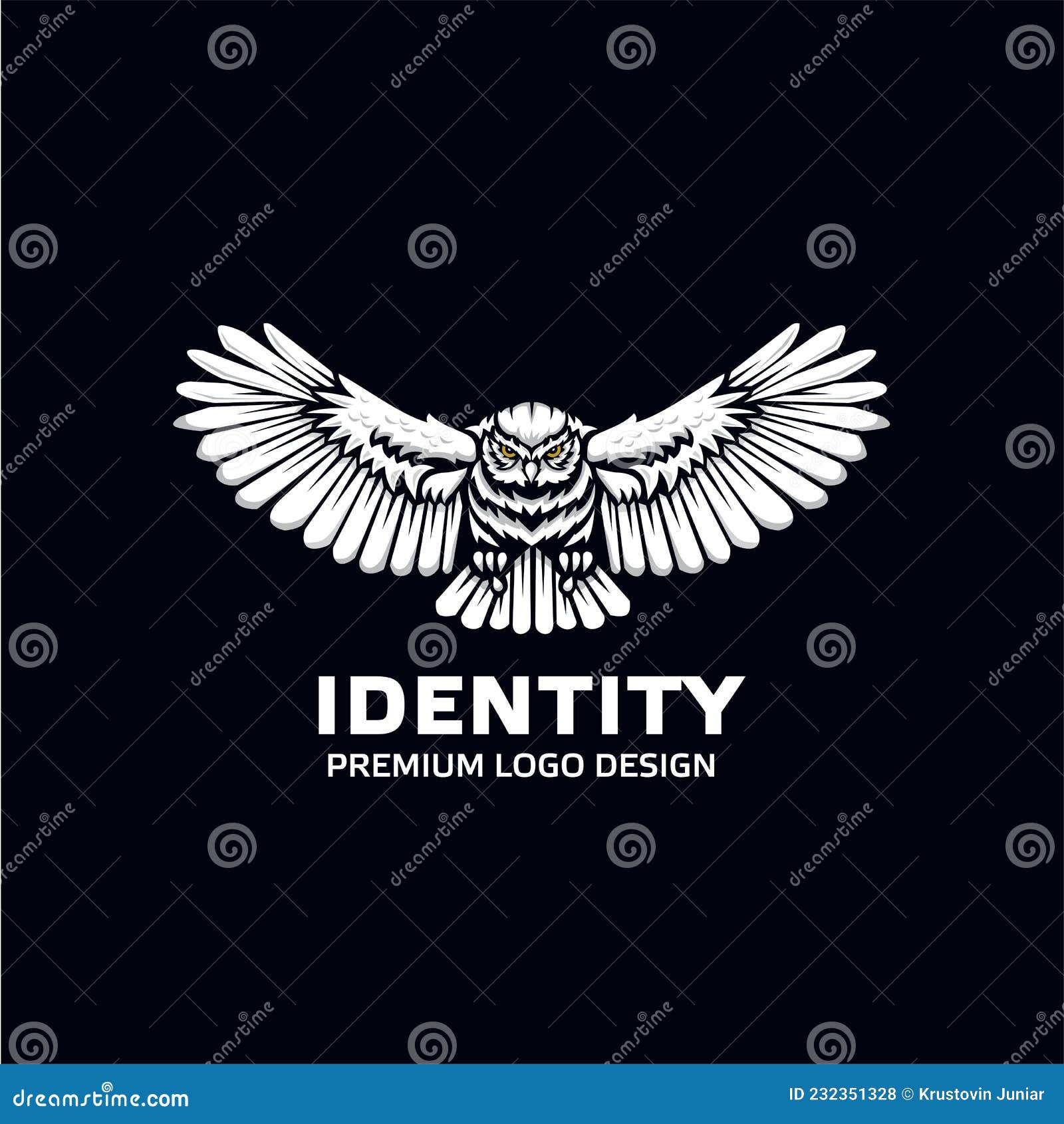 Flying Owl with Open Wings Logo Vector Stock Vector - Illustration of ...