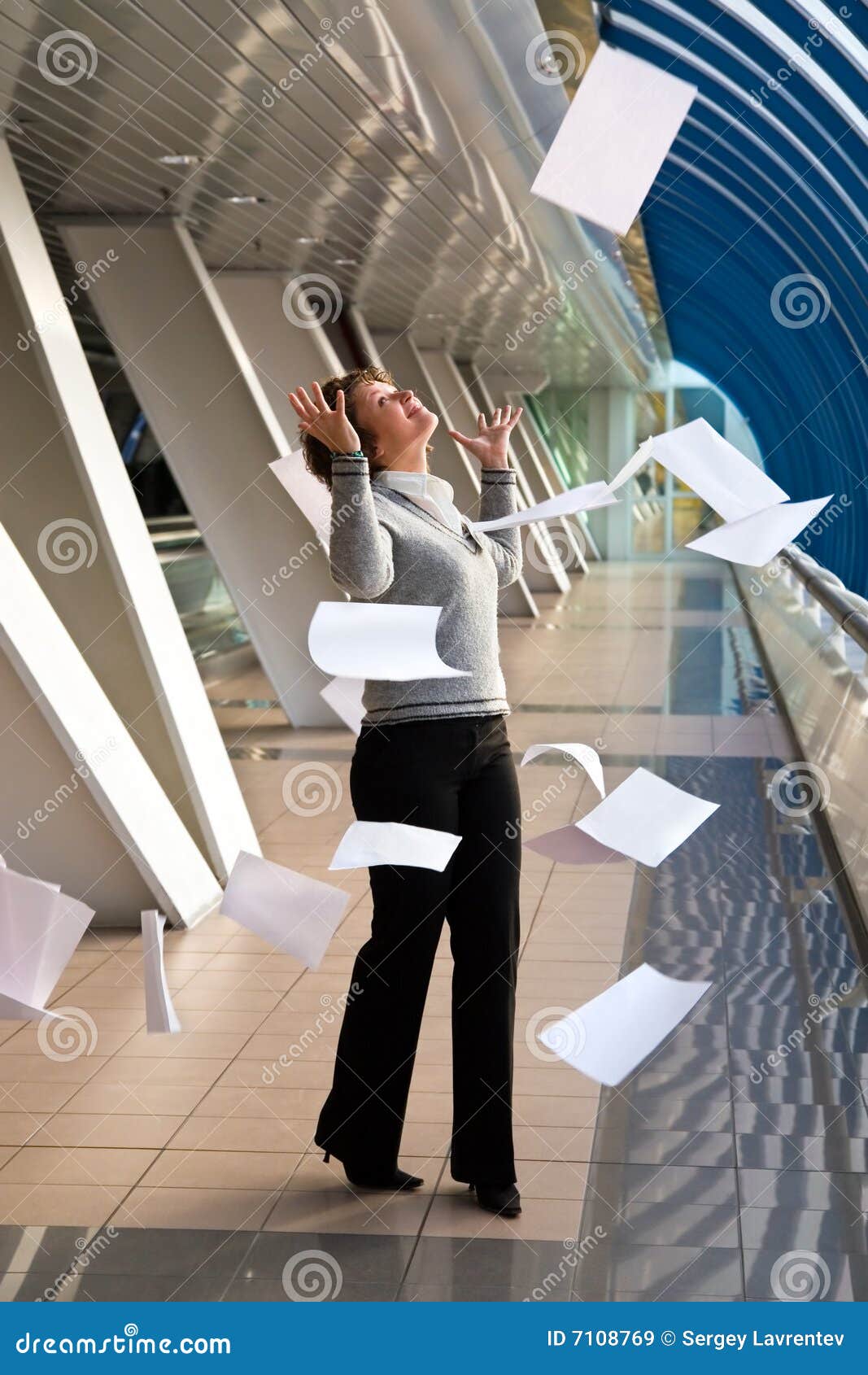 Flying paper stock image. Image of person, female, falling - 7108769