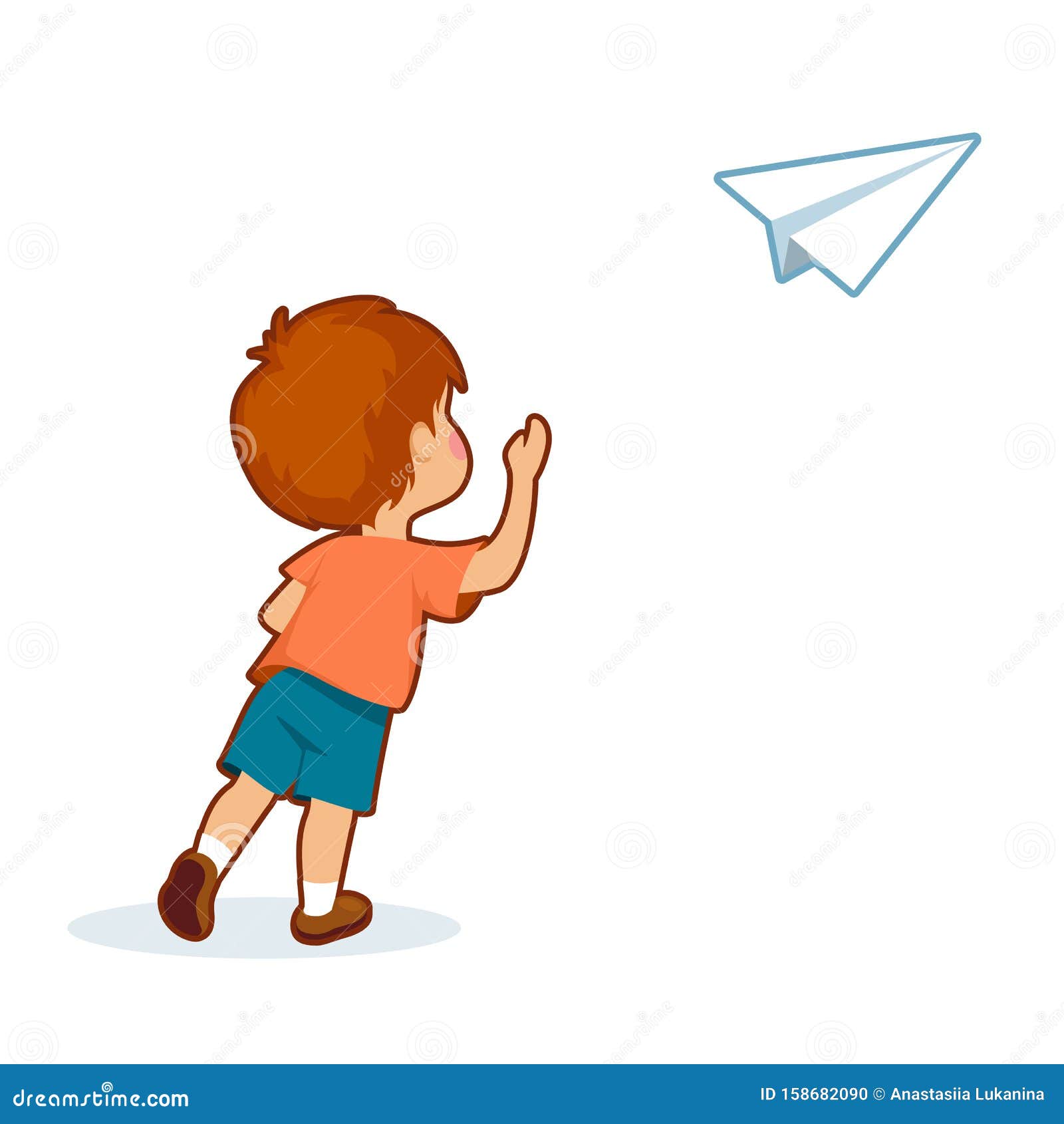 Flying paper air plane stock vector. Illustration of fold - 158682090