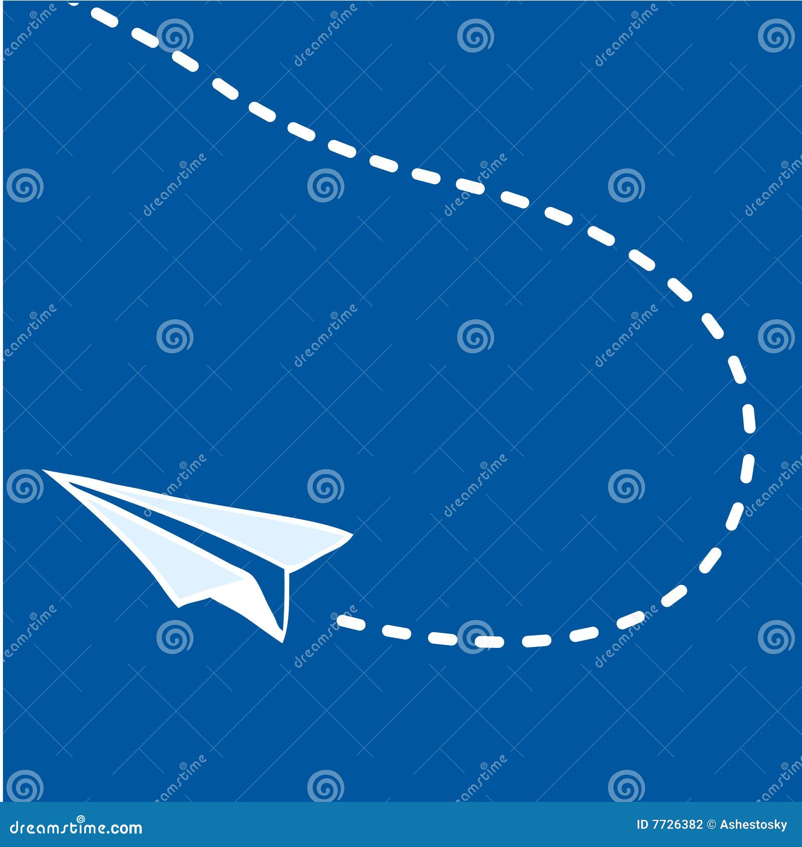 Flying Paper Airplane on Blue Stock Vector - Illustration of casting ...