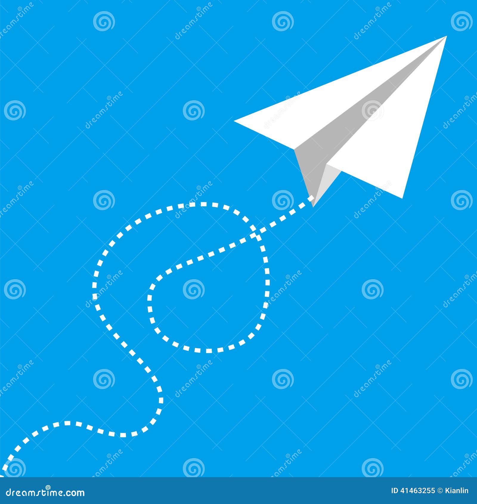 Flying Paper Airplane on Blue Stock Vector - Illustration of light ...